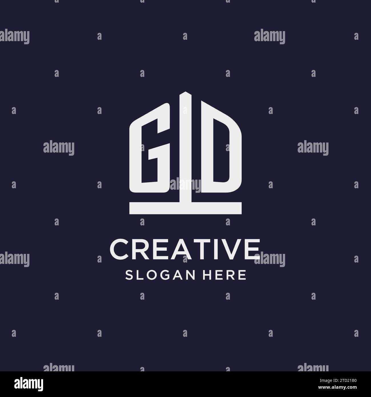 GD initial monogram logo design with pentagon shape style design ideas Stock Vector Image & Art ...