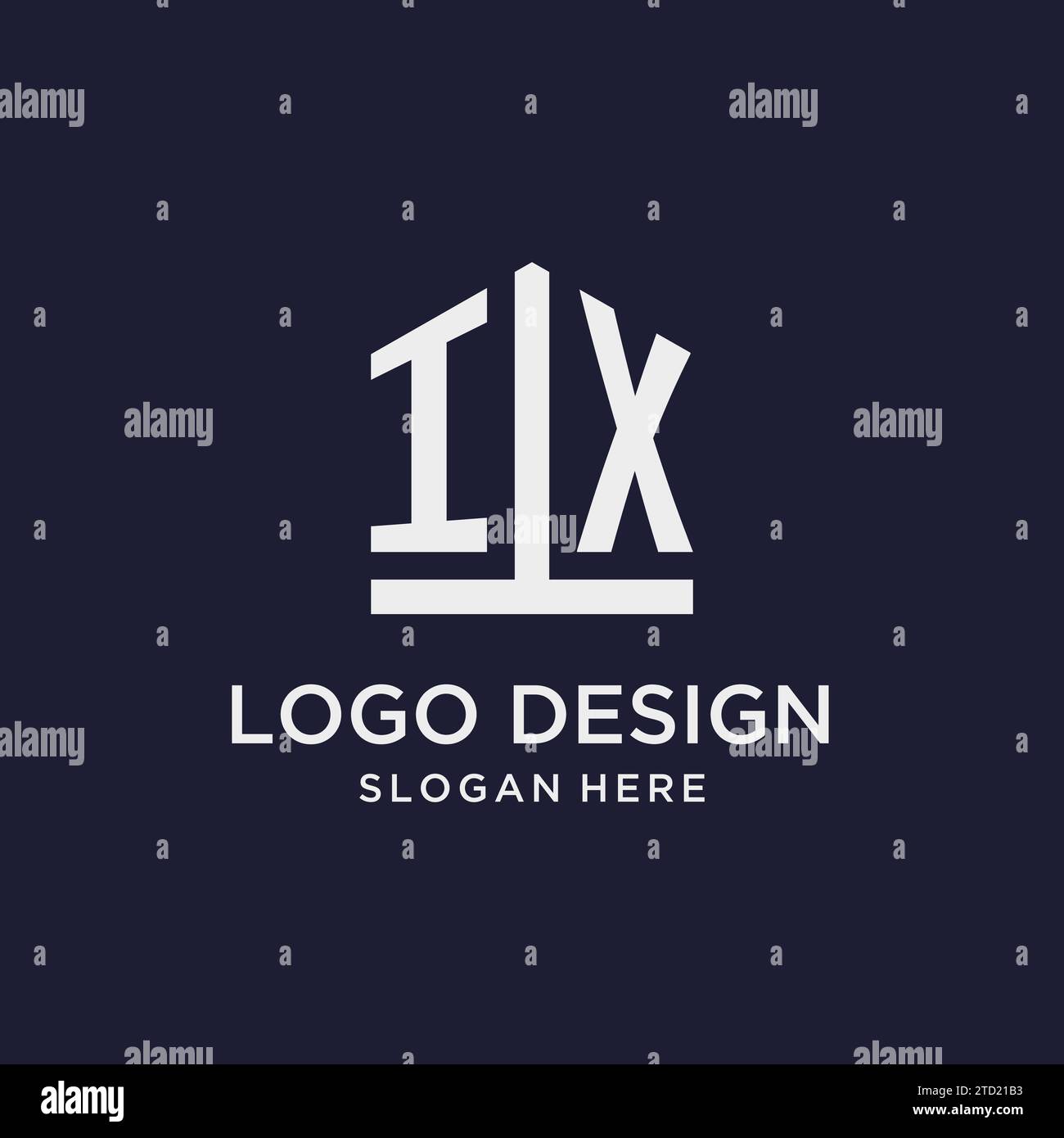 IX initial monogram logo design with pentagon shape style design ideas ...