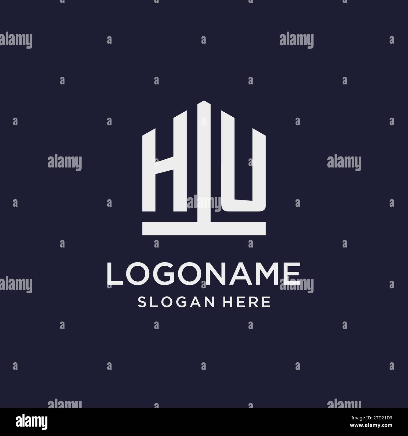 HU initial monogram logo design with pentagon shape style design ideas Stock Vector Image & Art ...