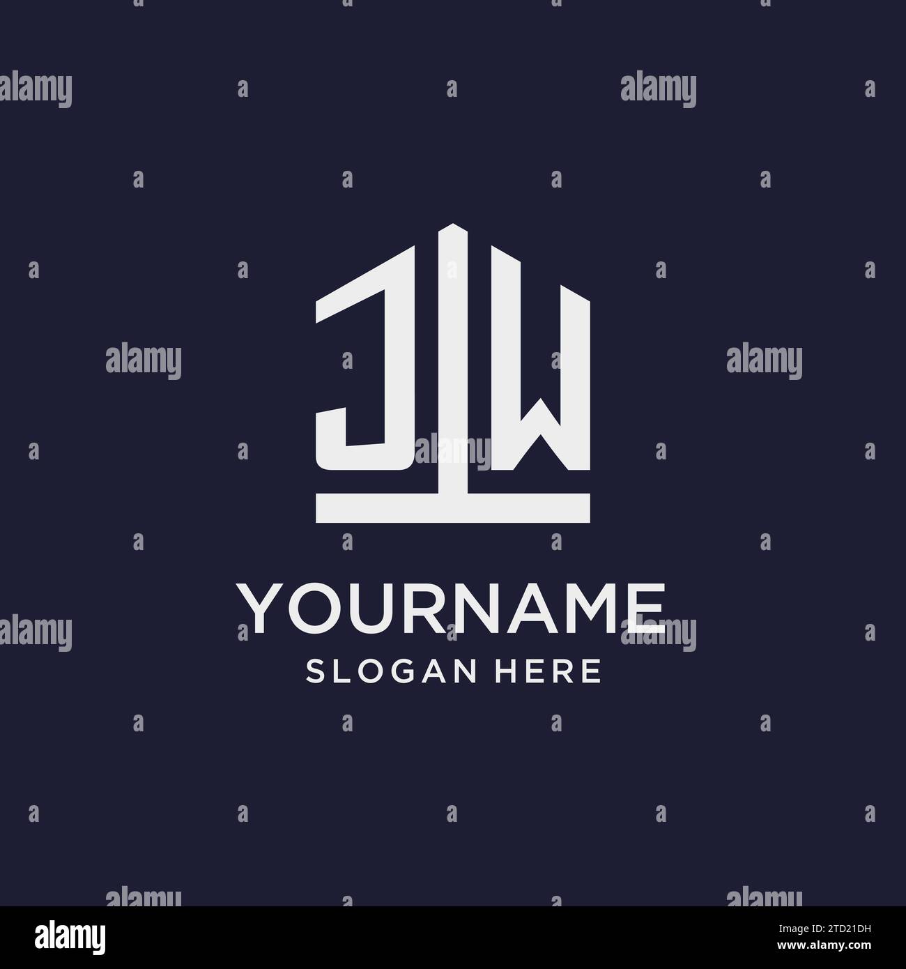 JW initial monogram logo design with pentagon shape style design ideas Stock Vector Image & Art ...