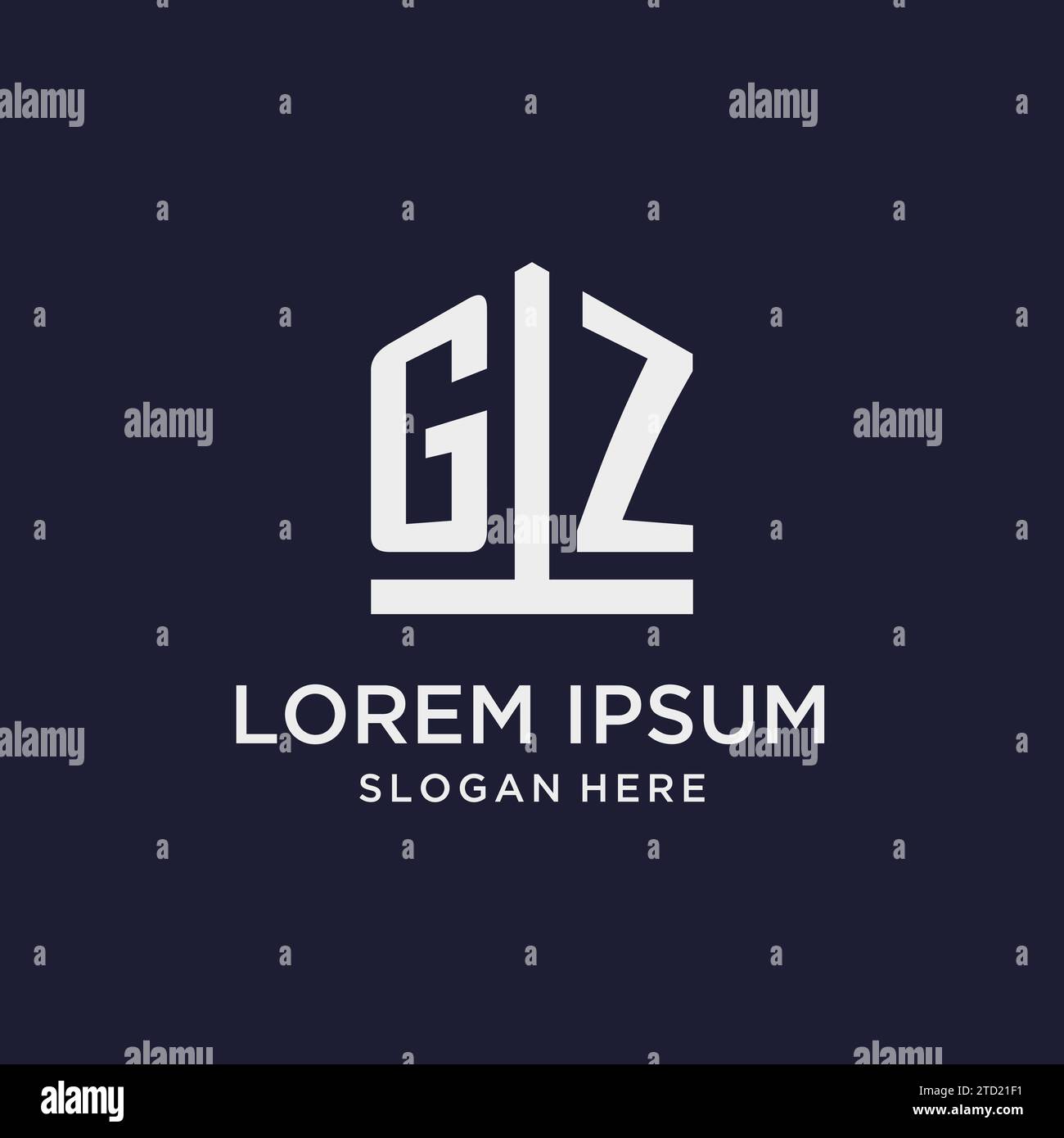 GZ initial monogram logo design with pentagon shape style design ideas Stock Vector Image & Art ...