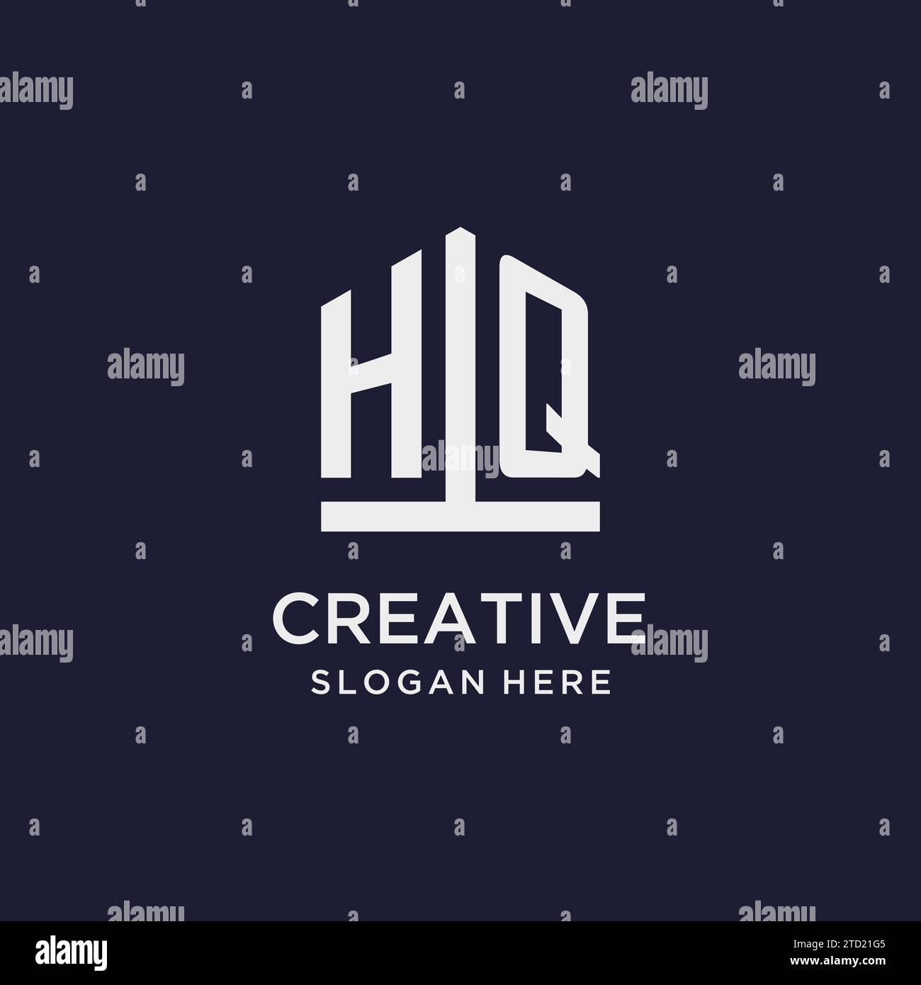 HQ initial monogram logo design with pentagon shape style design ideas Stock Vector Image & Art ...