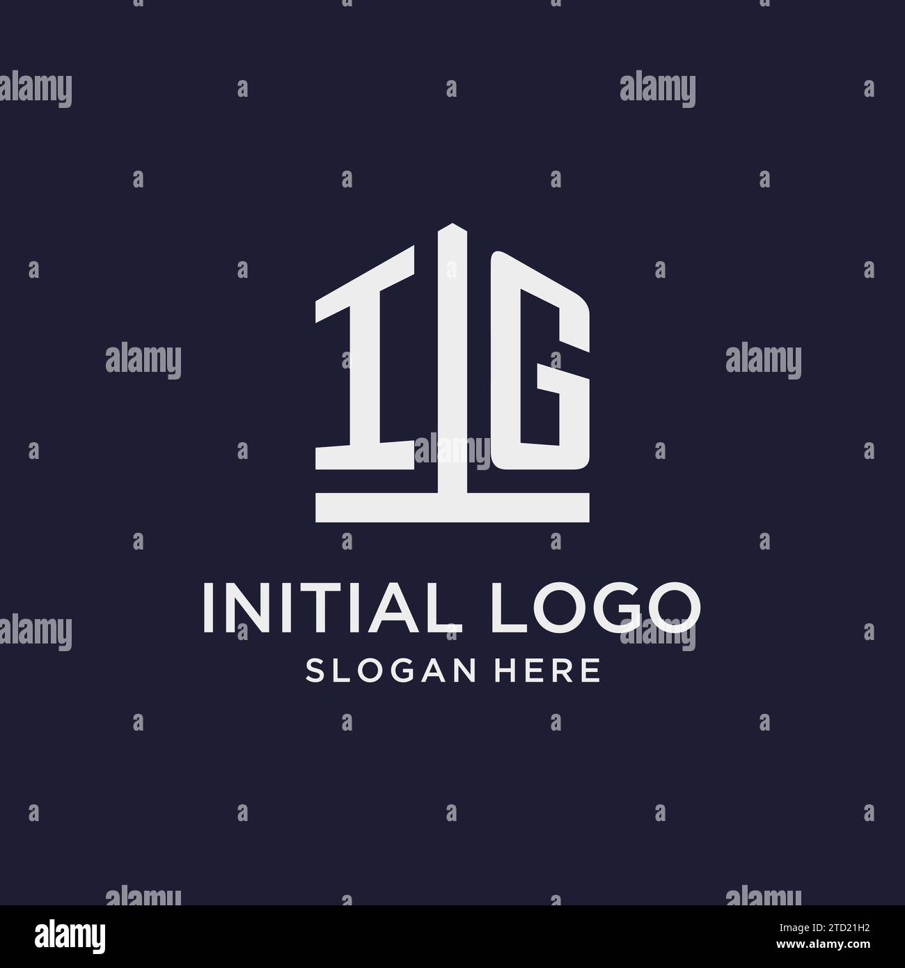 IG initial monogram logo design with pentagon shape style design ideas Stock Vector Image & Art ...