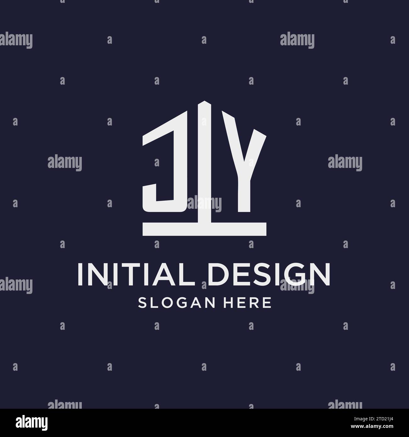JY initial monogram logo design with pentagon shape style design ideas ...