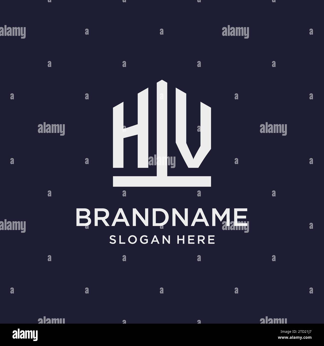 HV initial monogram logo design with pentagon shape style design ideas Stock Vector Image & Art ...