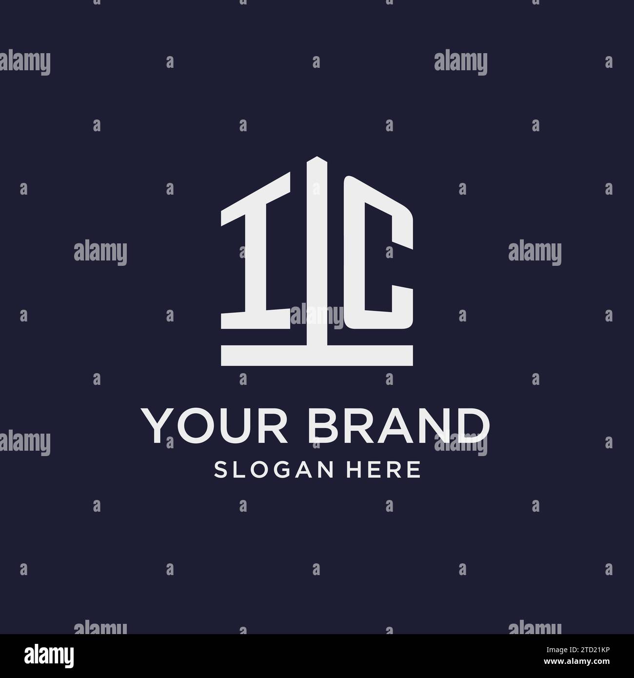 IC initial monogram logo design with pentagon shape style design ideas Stock Vector Image & Art ...