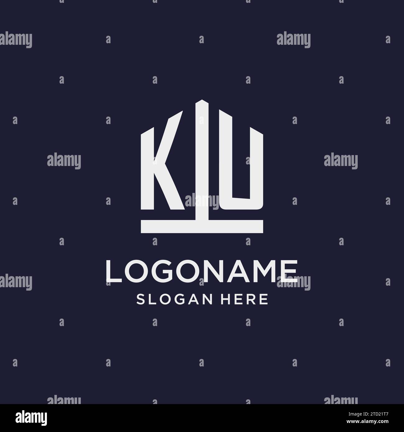 KU initial monogram logo design with pentagon shape style design ideas Stock Vector Image & Art ...