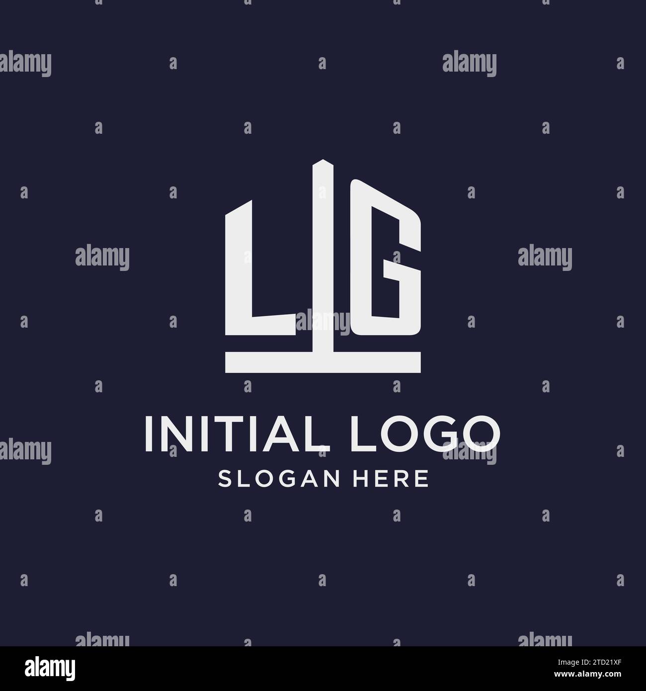 LG initial monogram logo design with pentagon shape style design ideas Stock Vector Image & Art ...