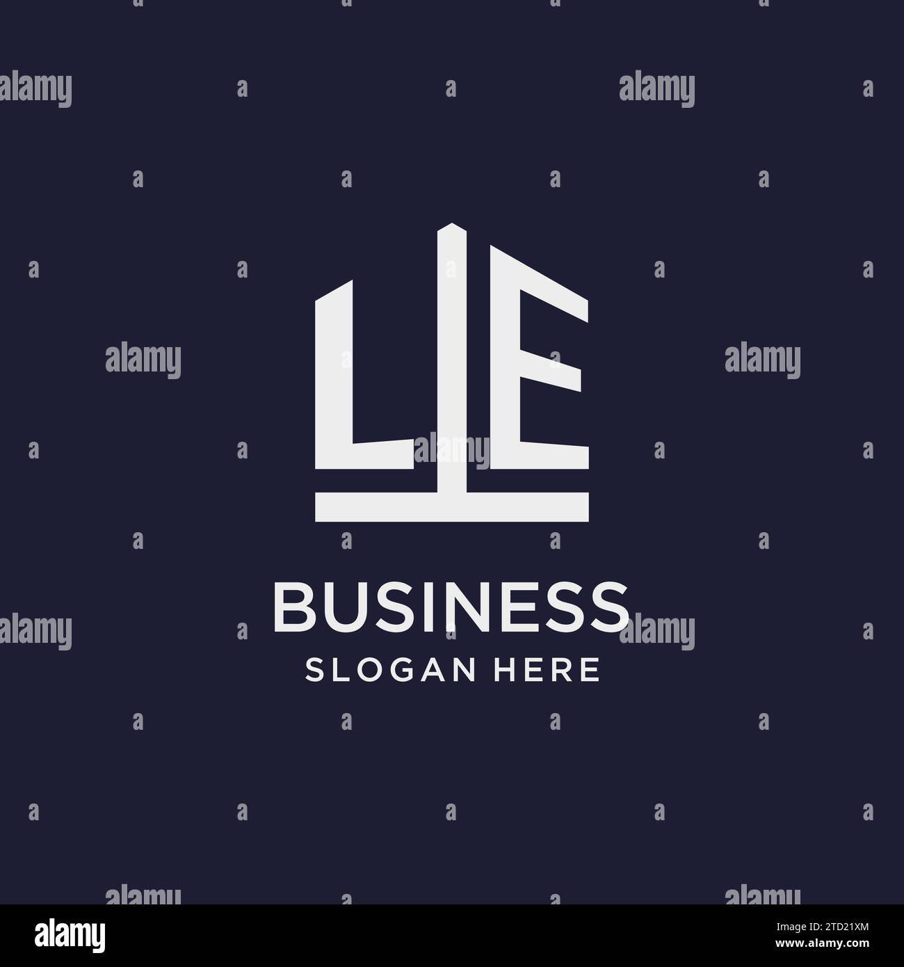 LE initial monogram logo design with pentagon shape style design ideas ...