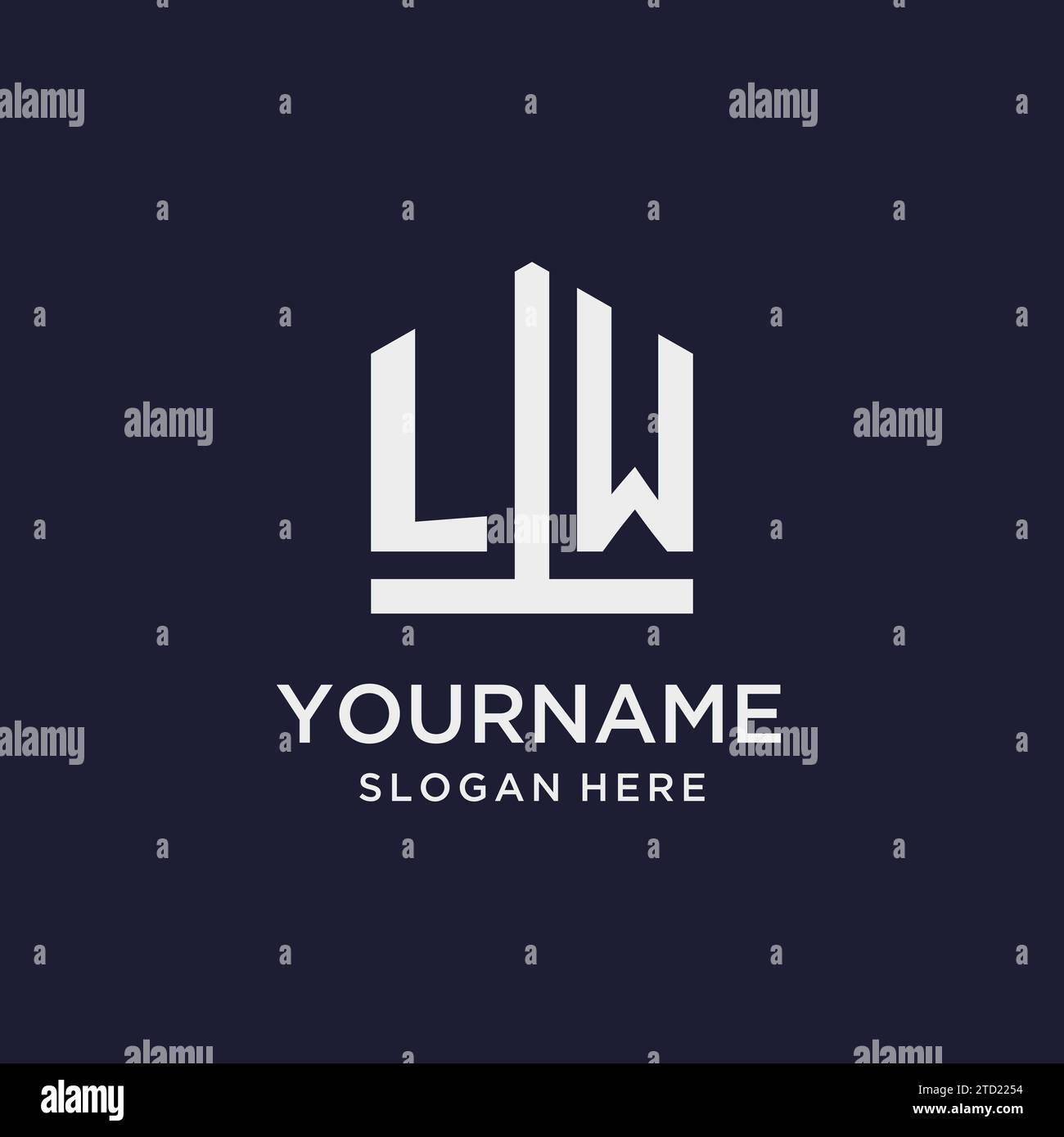 LW initial monogram logo design with pentagon shape style design ideas Stock Vector Image & Art ...