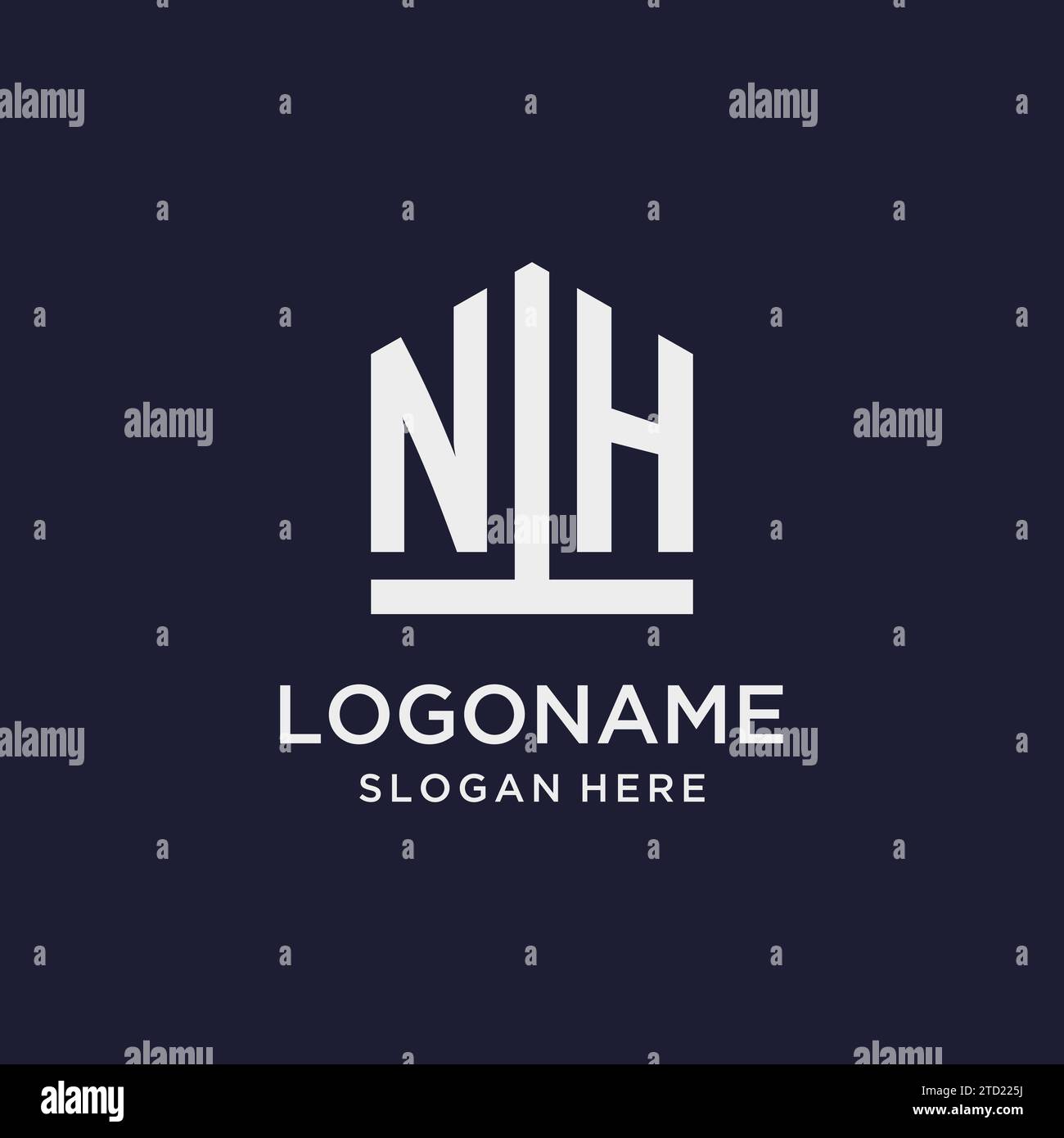 NH initial monogram logo design with pentagon shape style design ideas Stock Vector Image & Art ...