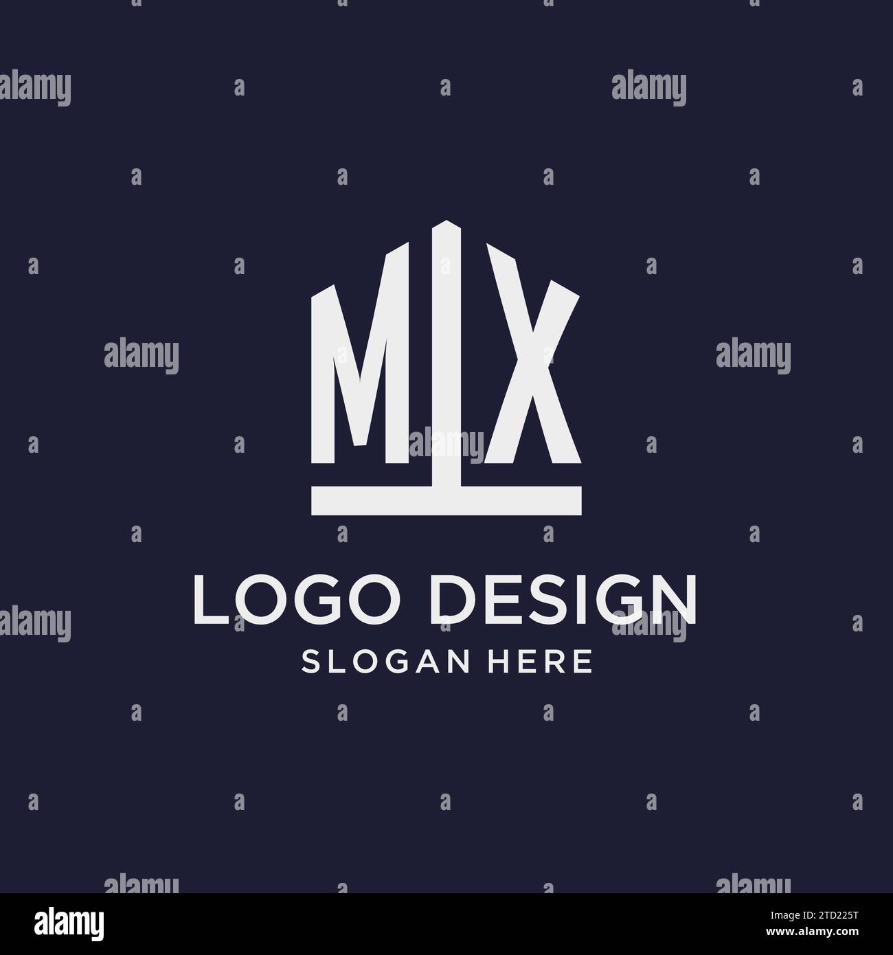 MX initial monogram logo design with pentagon shape style design ideas Stock Vector Image & Art ...