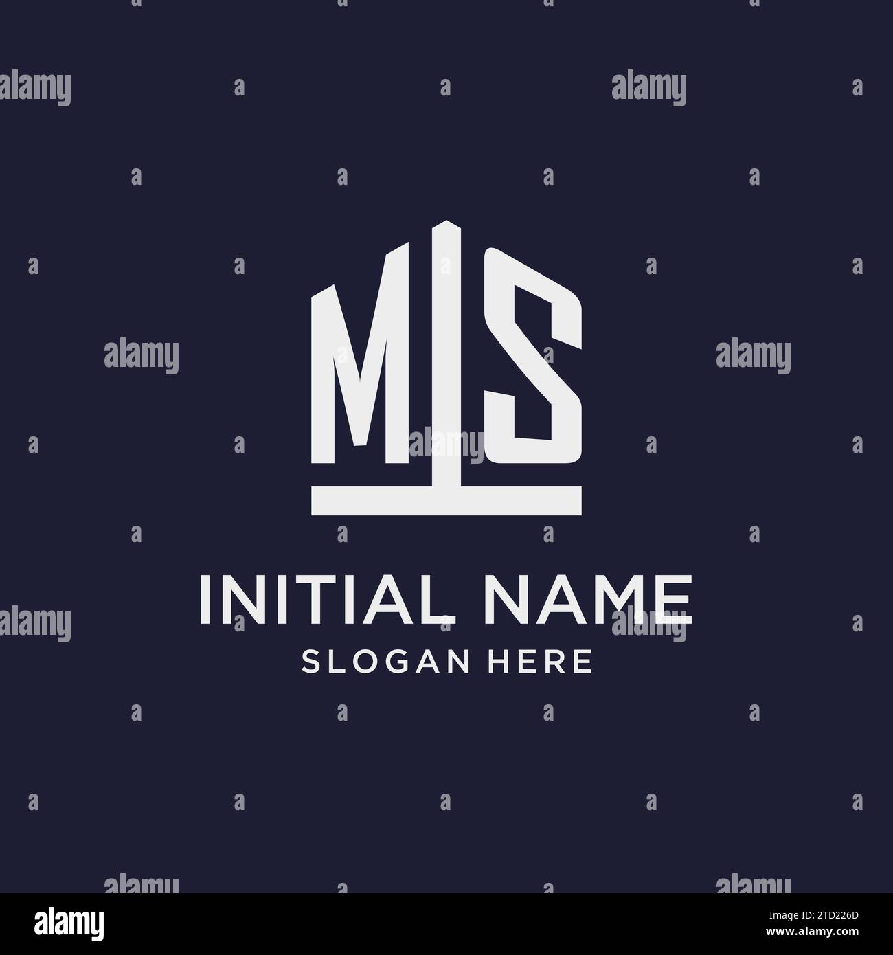 MS initial monogram logo design with pentagon shape style design ideas Stock Vector Image & Art ...