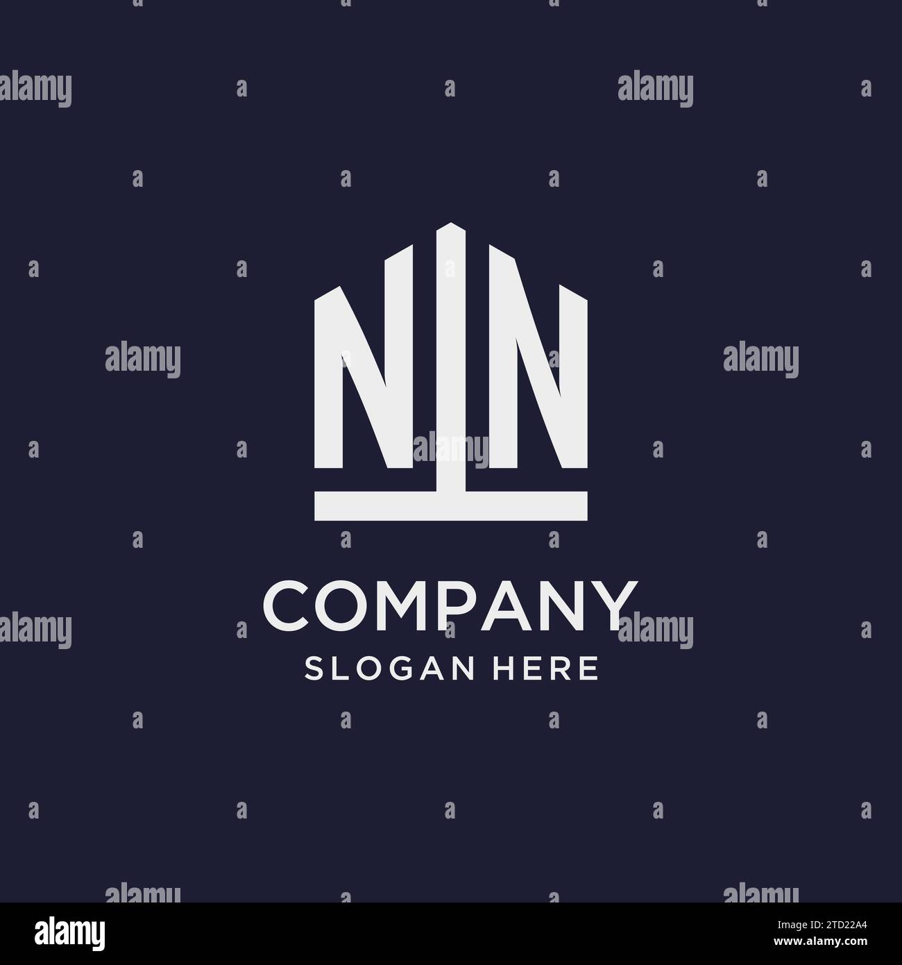 NN initial monogram logo design with pentagon shape style design ideas Stock Vector Image & Art ...