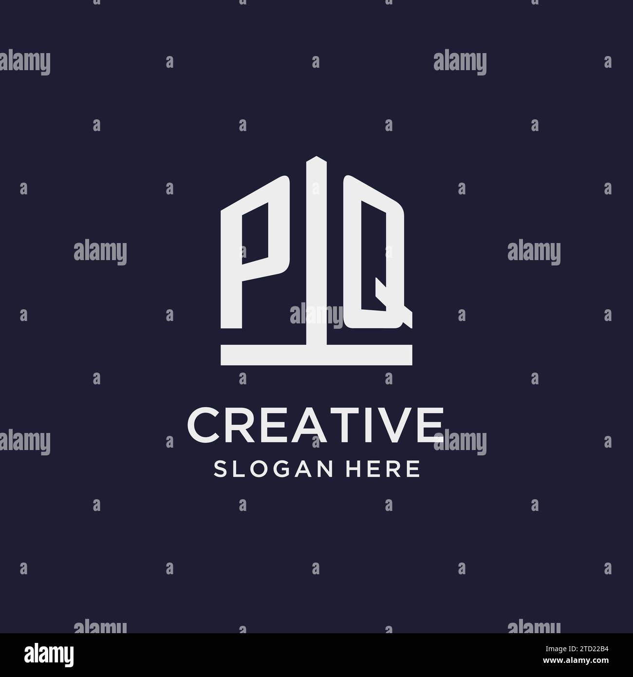 PQ initial monogram logo design with pentagon shape style design ideas Stock Vector Image & Art ...