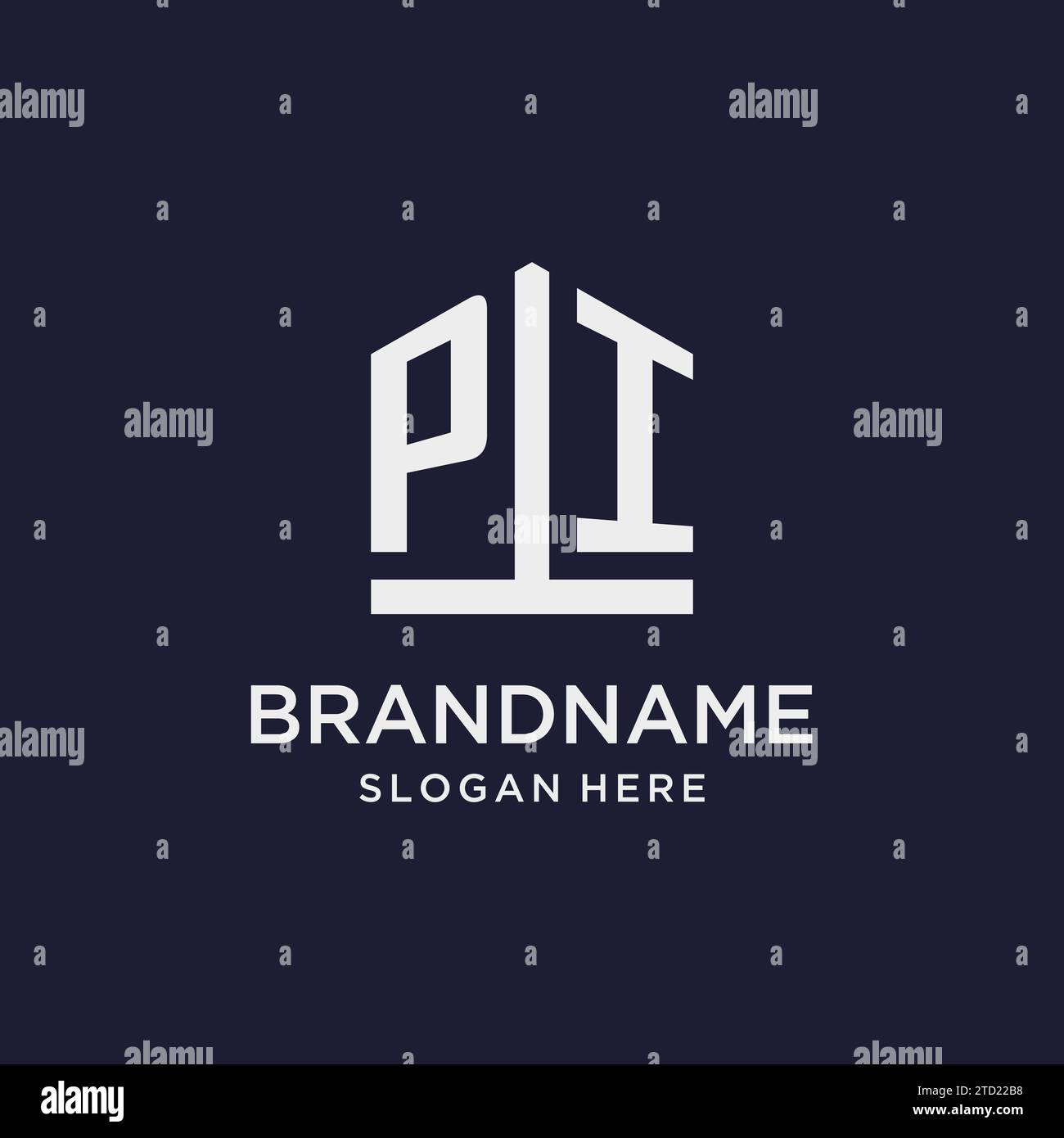 PI initial monogram logo design with pentagon shape style design ideas Stock Vector Image & Art ...