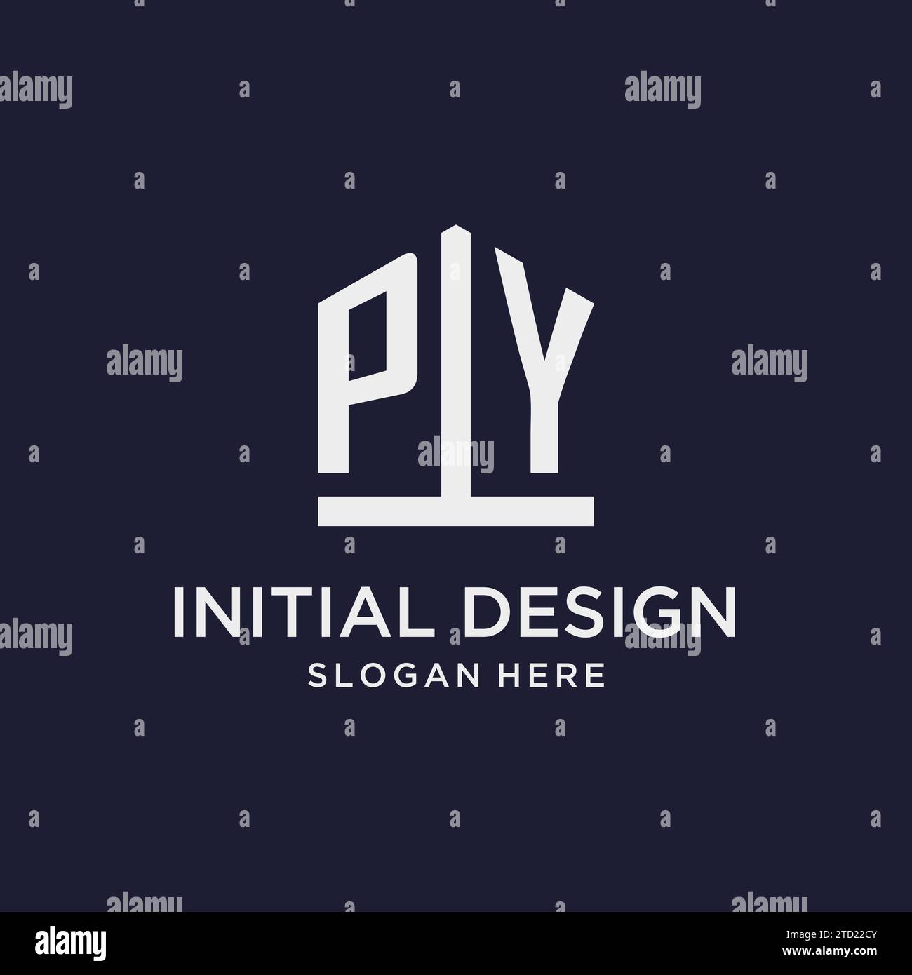 PY initial monogram logo design with pentagon shape style design ideas ...