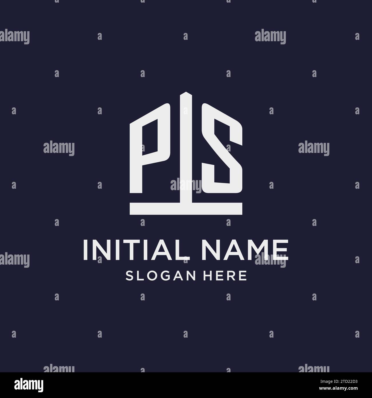 PS initial monogram logo design with pentagon shape style design ideas Stock Vector Image & Art ...