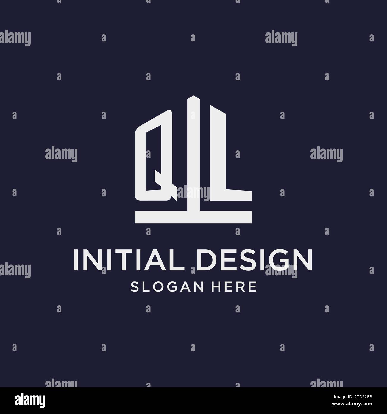 QL initial monogram logo design with pentagon shape style design ideas ...