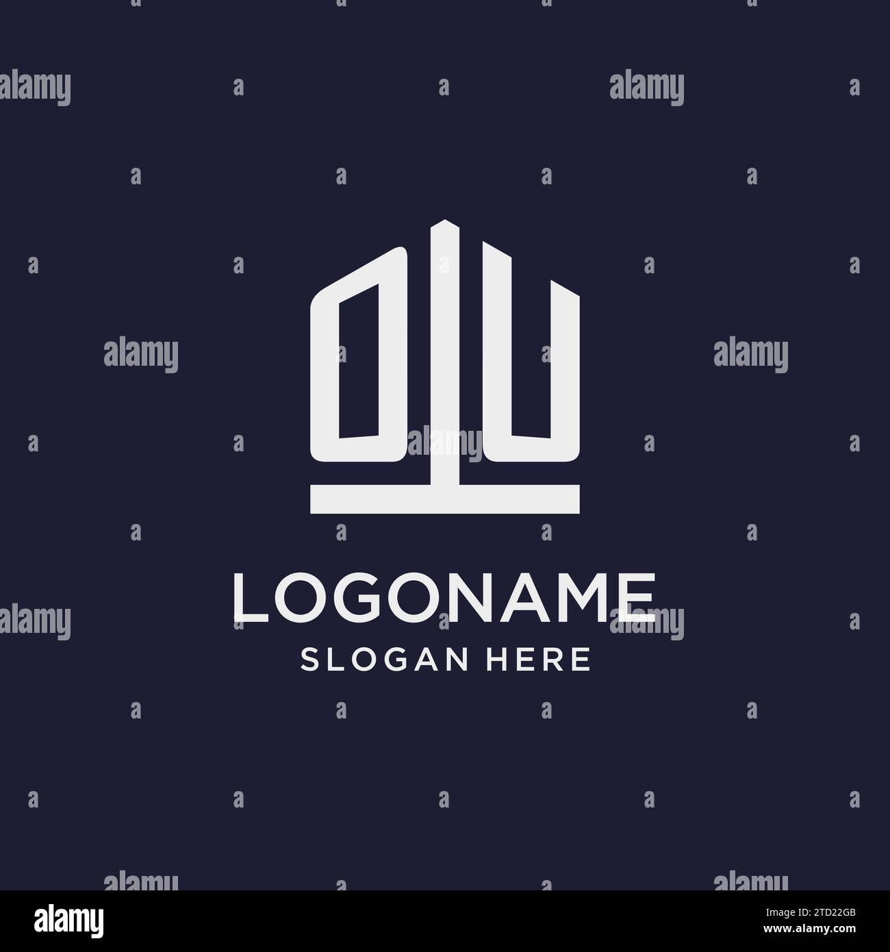 OU initial monogram logo design with pentagon shape style design ideas Stock Vector Image & Art ...