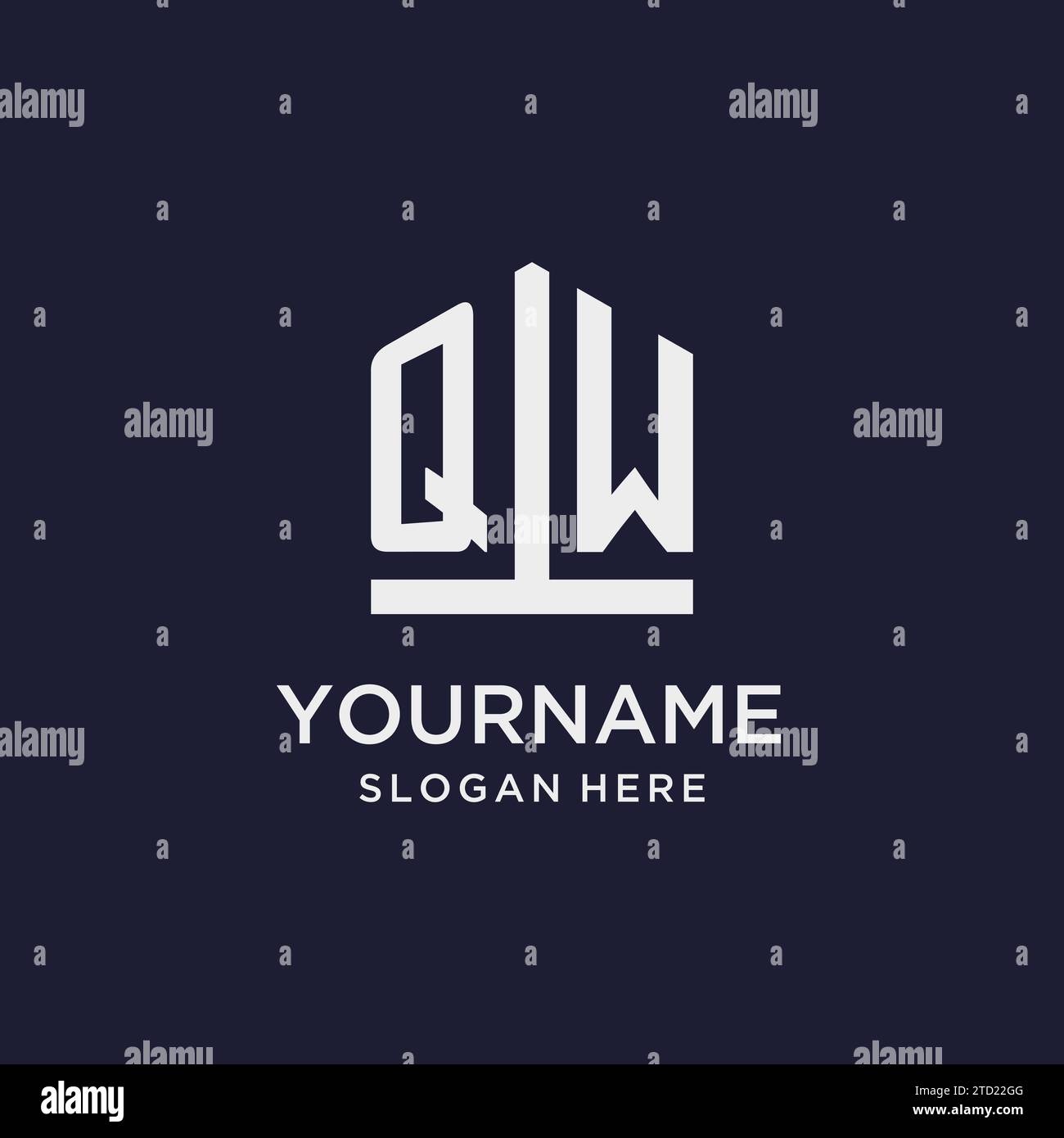 QW initial monogram logo design with pentagon shape style design ideas Stock Vector Image & Art ...