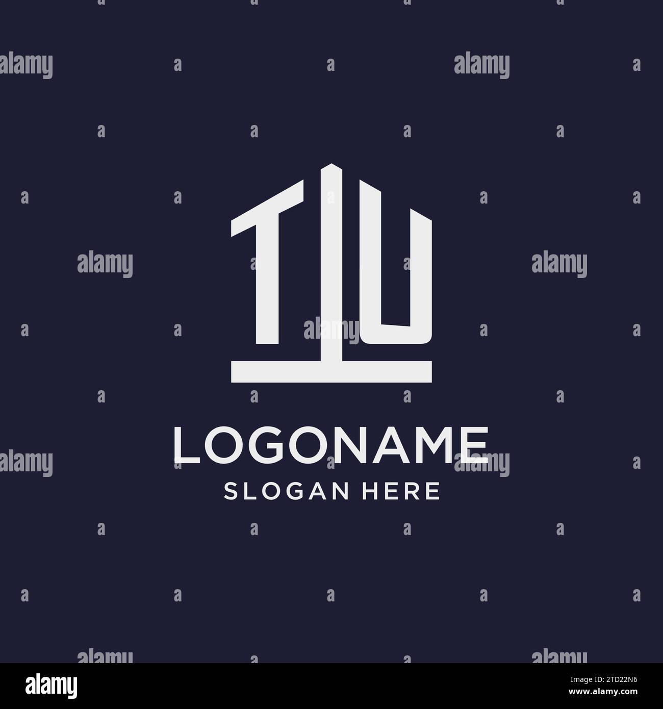 TU initial monogram logo design with pentagon shape style design ideas ...