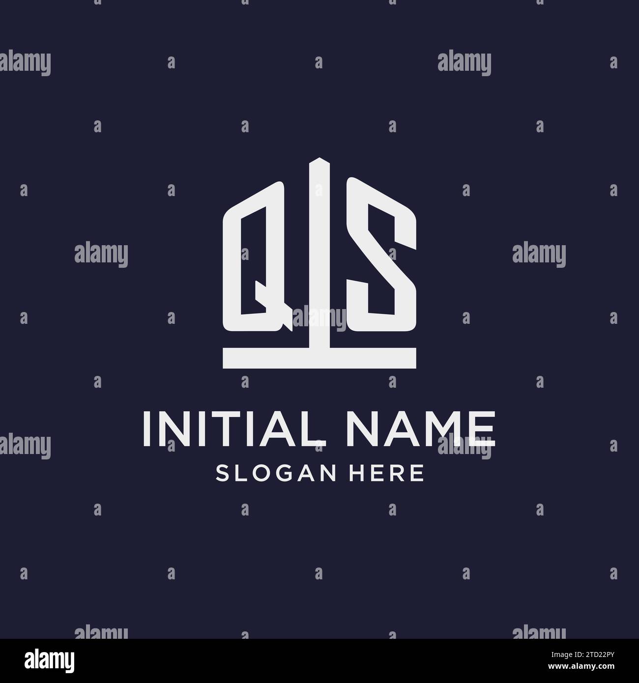 QS initial monogram logo design with pentagon shape style design ideas Stock Vector Image & Art ...