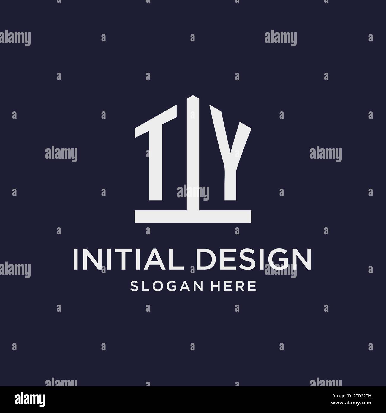 TY initial monogram logo design with pentagon shape style design ideas ...
