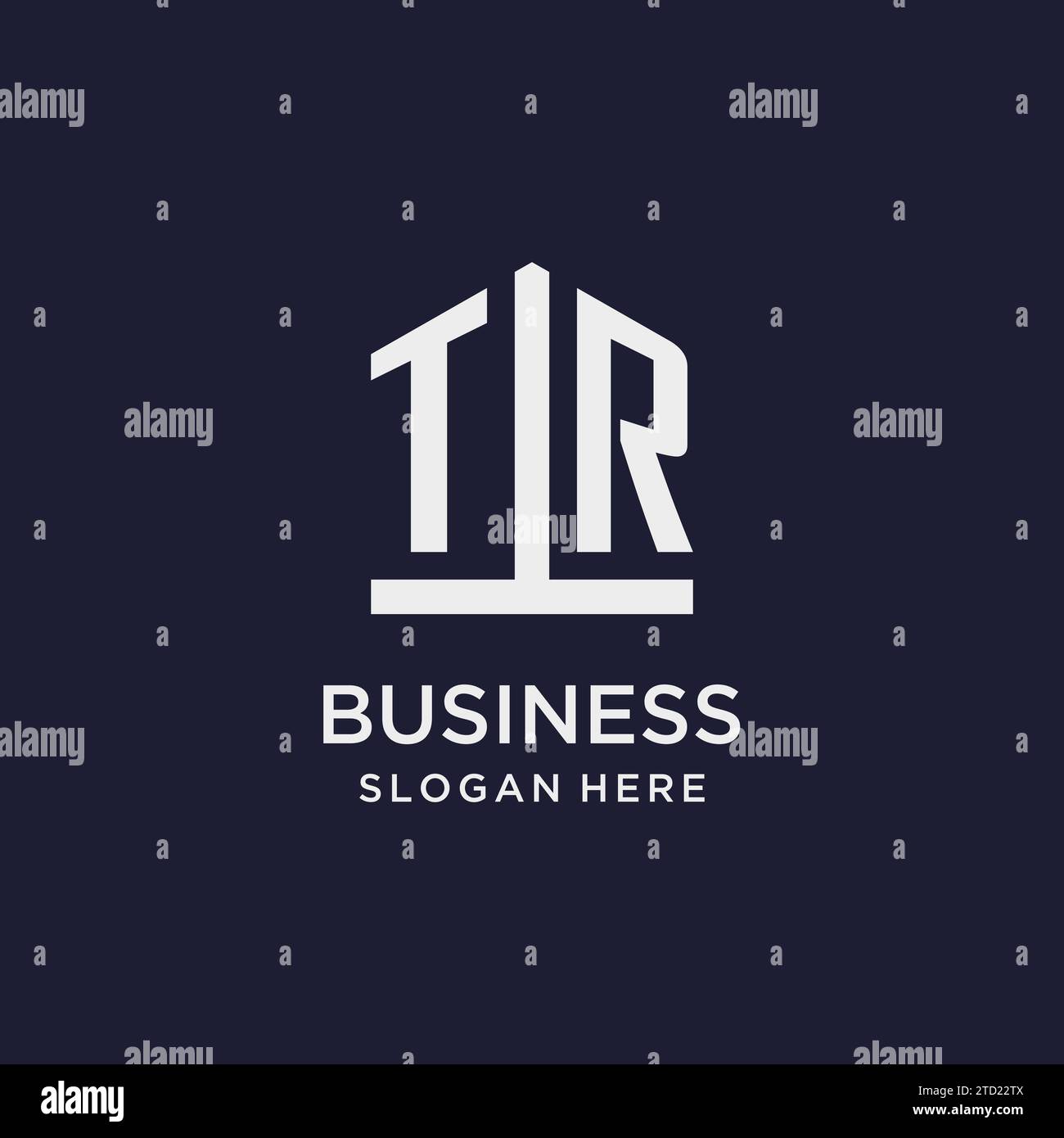 TR initial monogram logo design with pentagon shape style design ideas ...