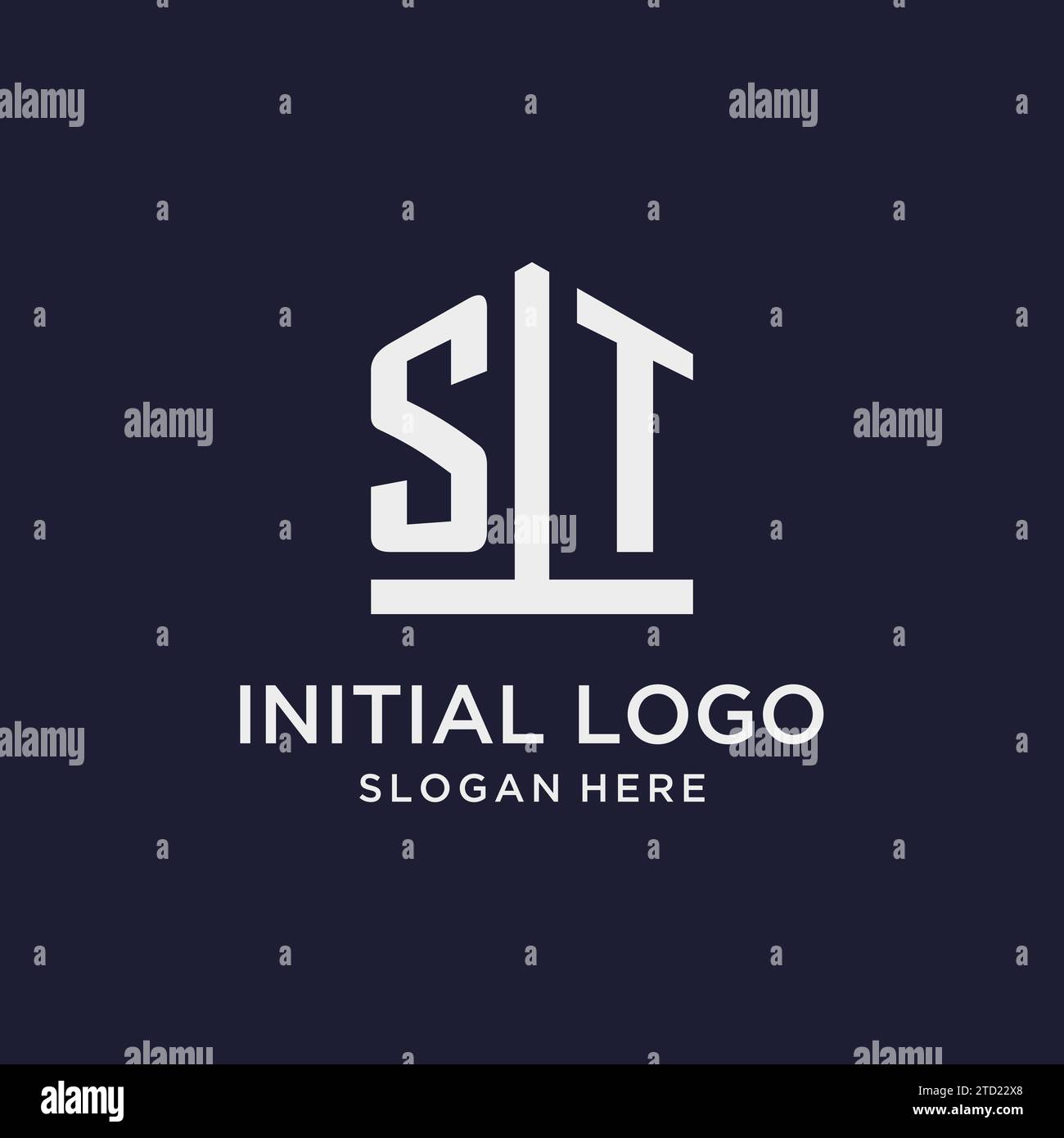 ST initial monogram logo design with pentagon shape style design ideas Stock Vector Image & Art ...
