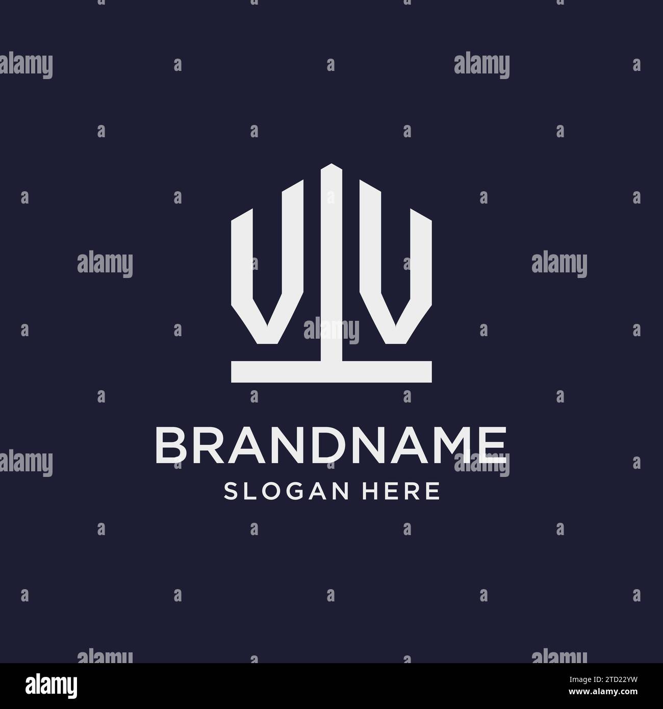 VV initial monogram logo design with pentagon shape style design ideas Stock Vector Image & Art ...