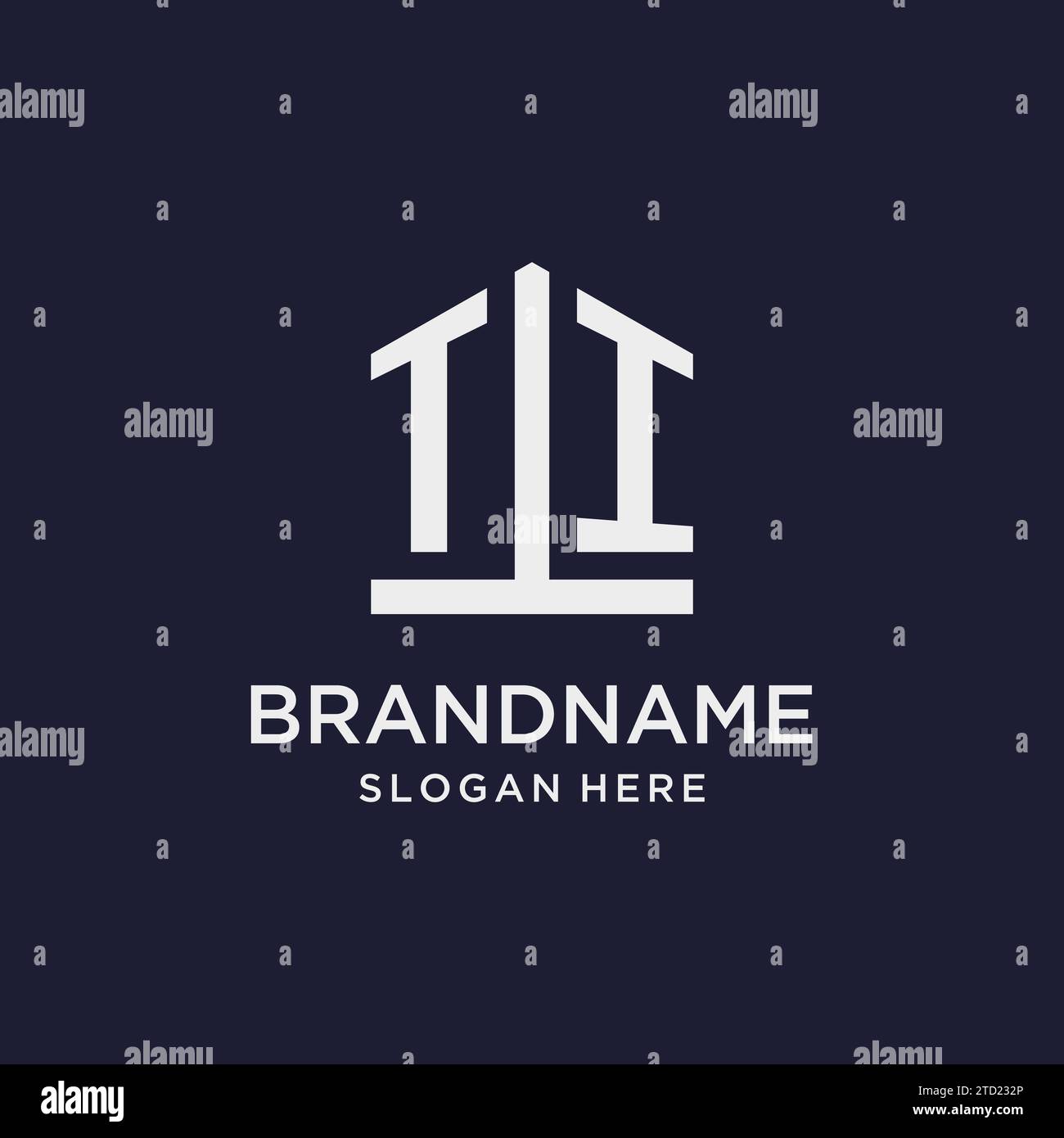 TI initial monogram logo design with pentagon shape style design ideas ...