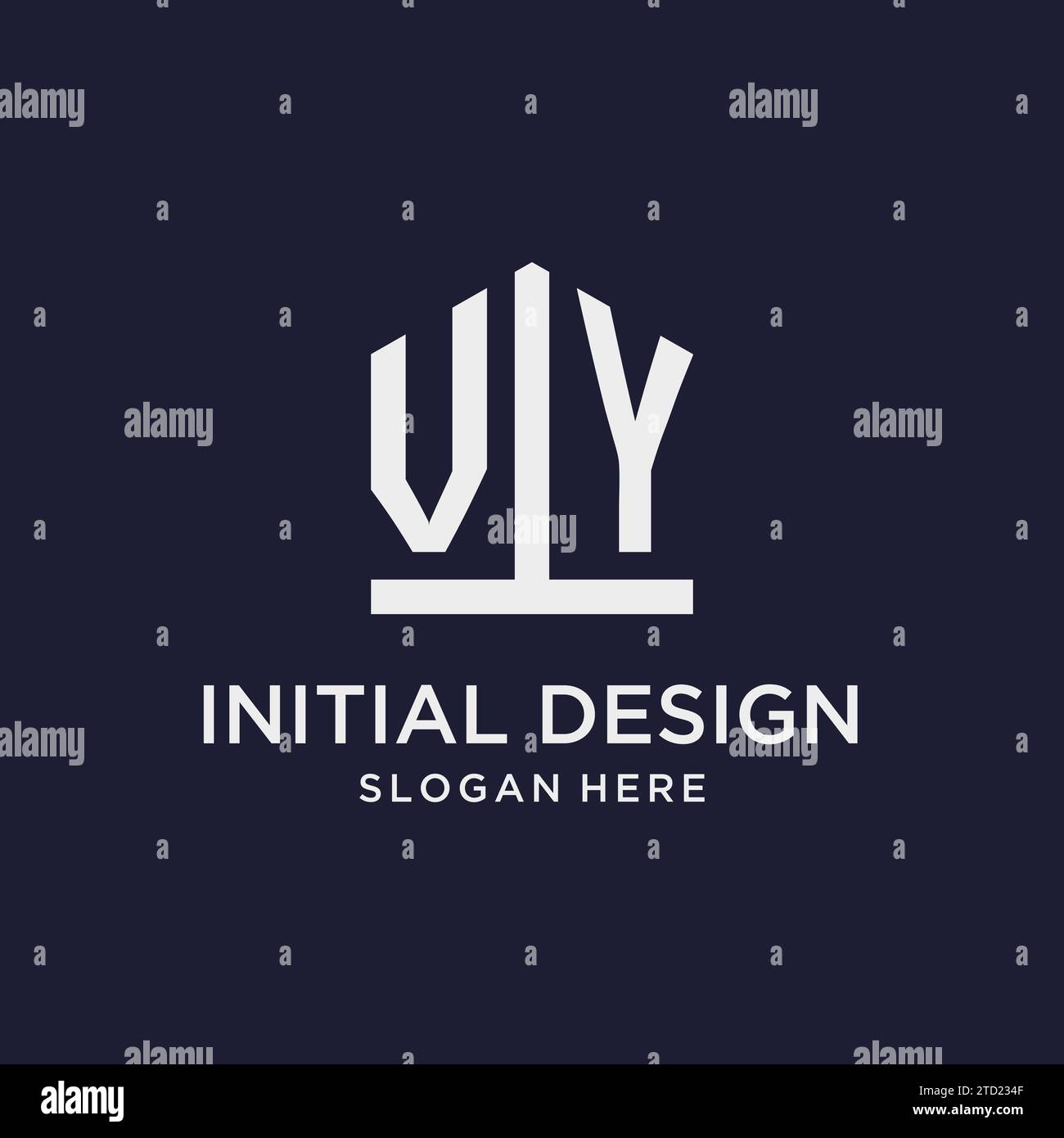 VY initial monogram logo design with pentagon shape style design ideas ...