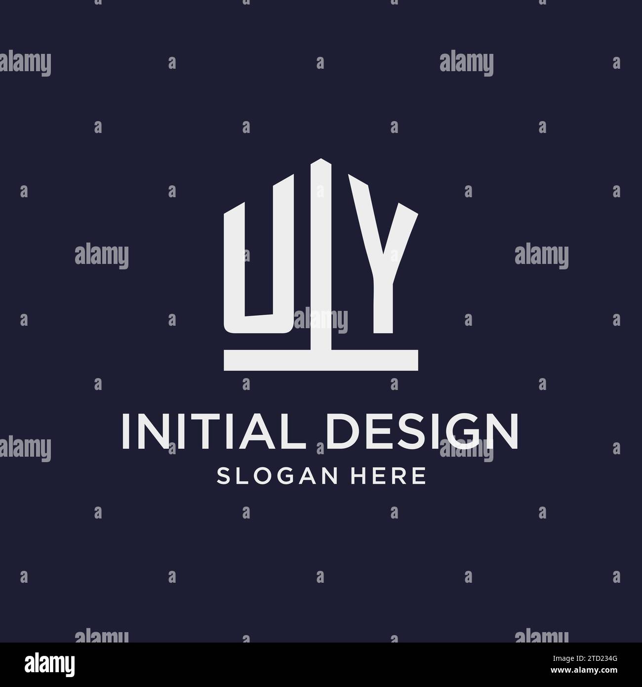 UY initial monogram logo design with pentagon shape style design ideas ...