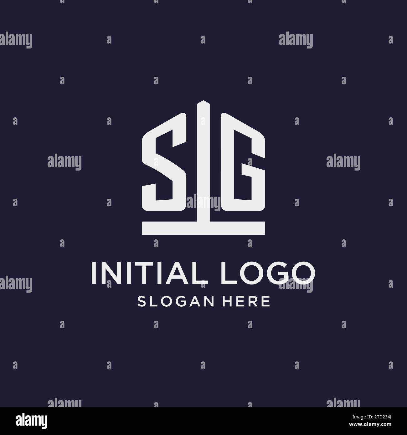 SG initial monogram logo design with pentagon shape style design ideas Stock Vector Image & Art ...
