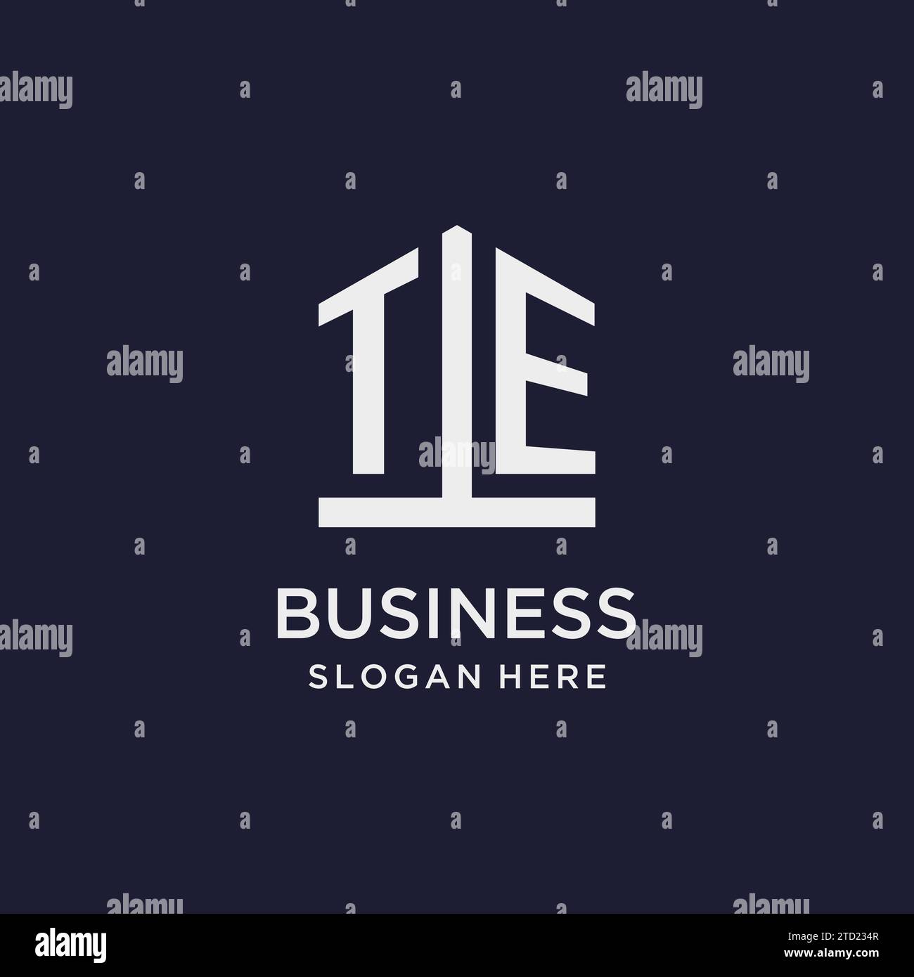 TE initial monogram logo design with pentagon shape style design ideas Stock Vector Image & Art ...