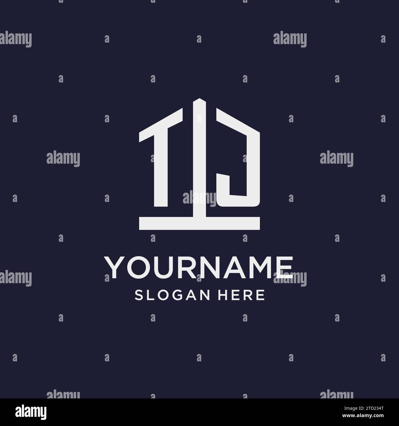 TJ initial monogram logo design with pentagon shape style design ideas Stock Vector Image & Art ...