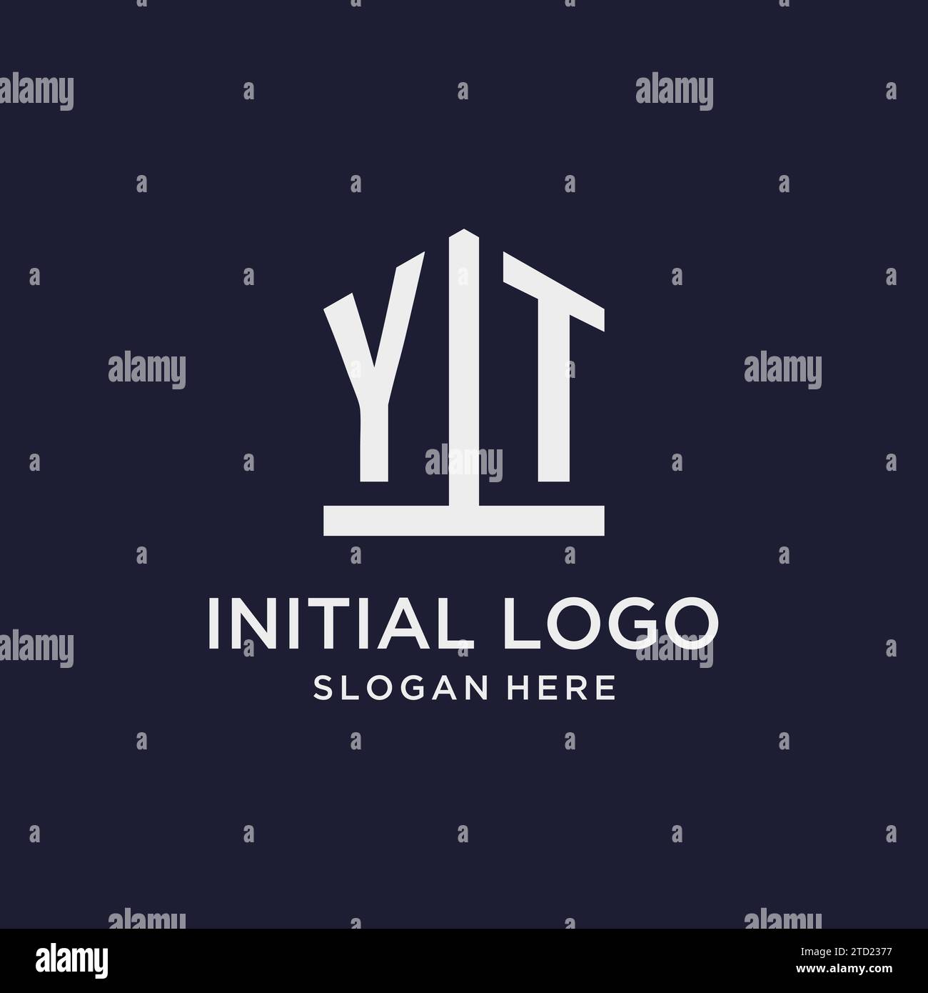 YT initial monogram logo design with pentagon shape style design ideas ...