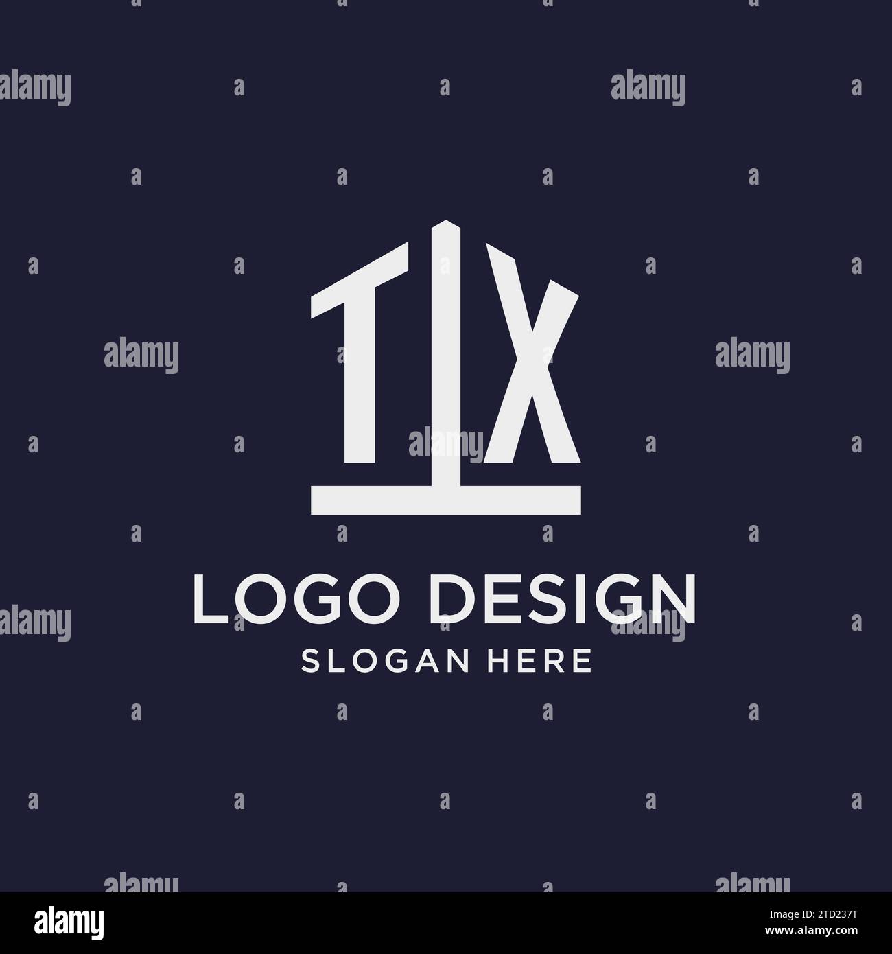 TX initial monogram logo design with pentagon shape style design ideas ...