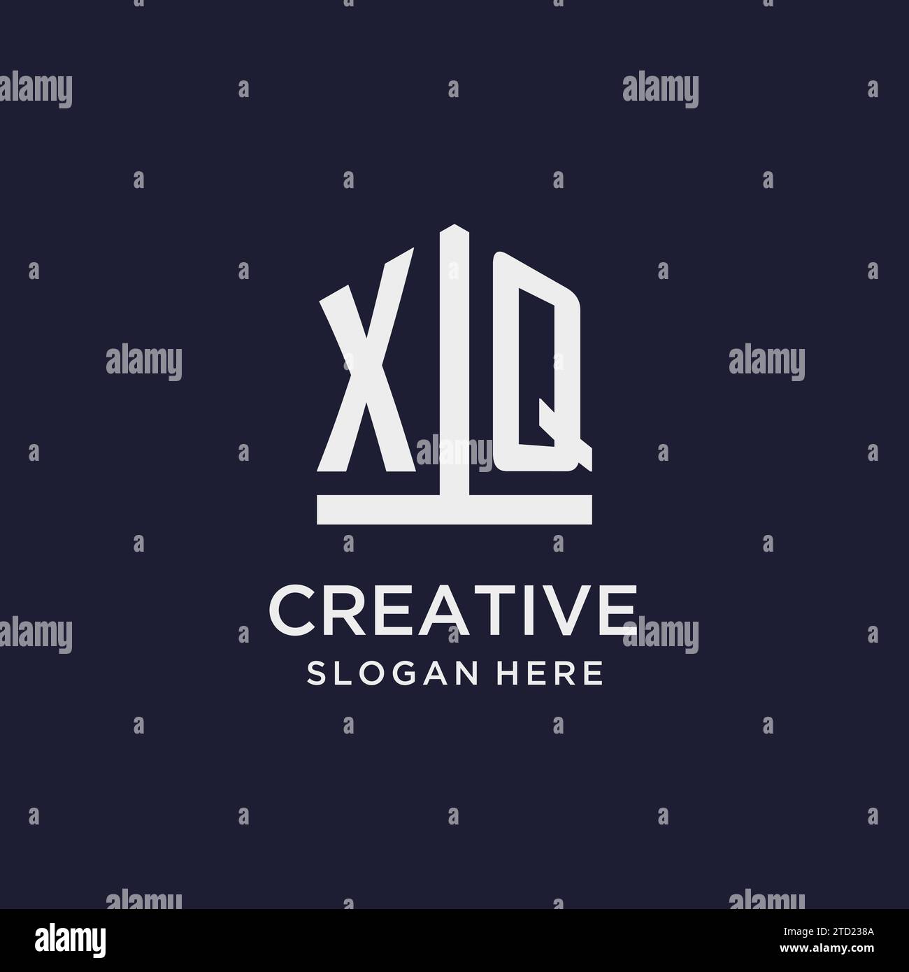 XQ initial monogram logo design with pentagon shape style design ideas Stock Vector Image & Art ...