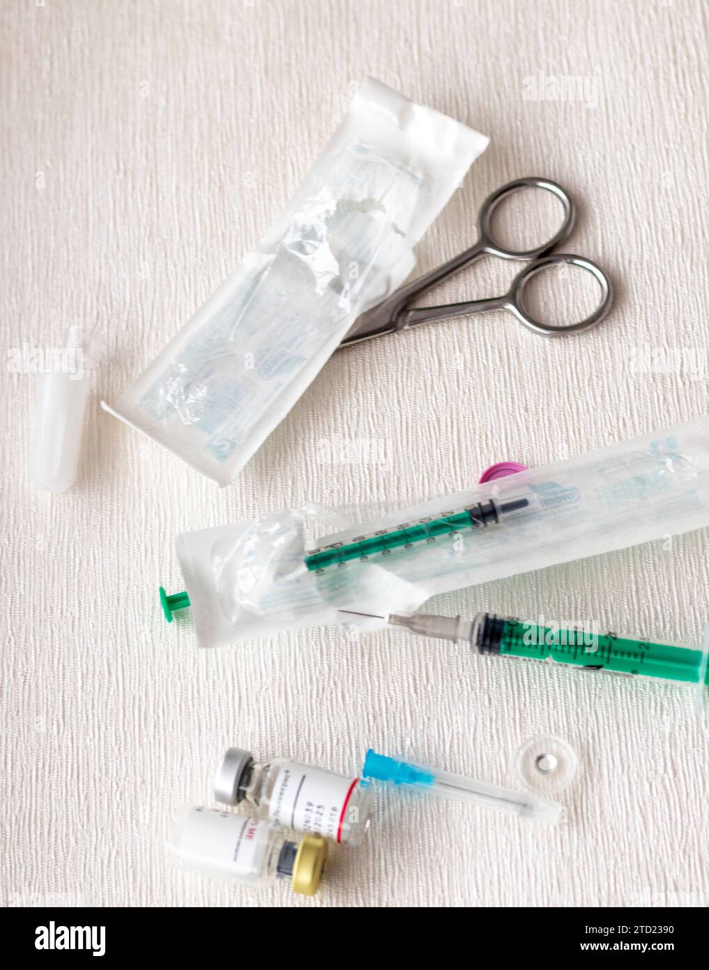 Shot of the syringes and medicine prepared for injection Stock Photo ...