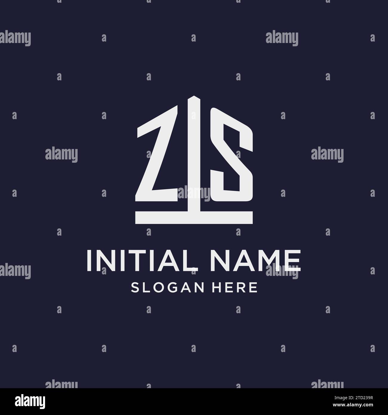 ZS initial monogram logo design with pentagon shape style design ideas Stock Vector Image & Art ...