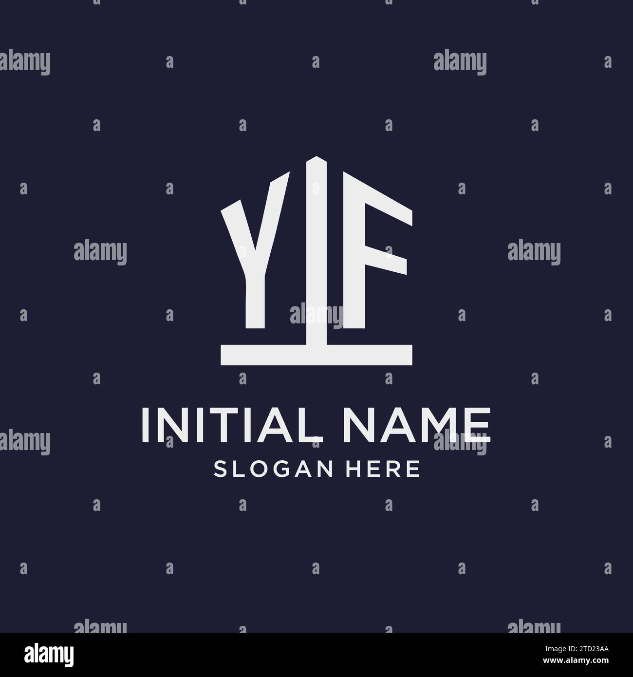 YF initial monogram logo design with pentagon shape style design ideas ...