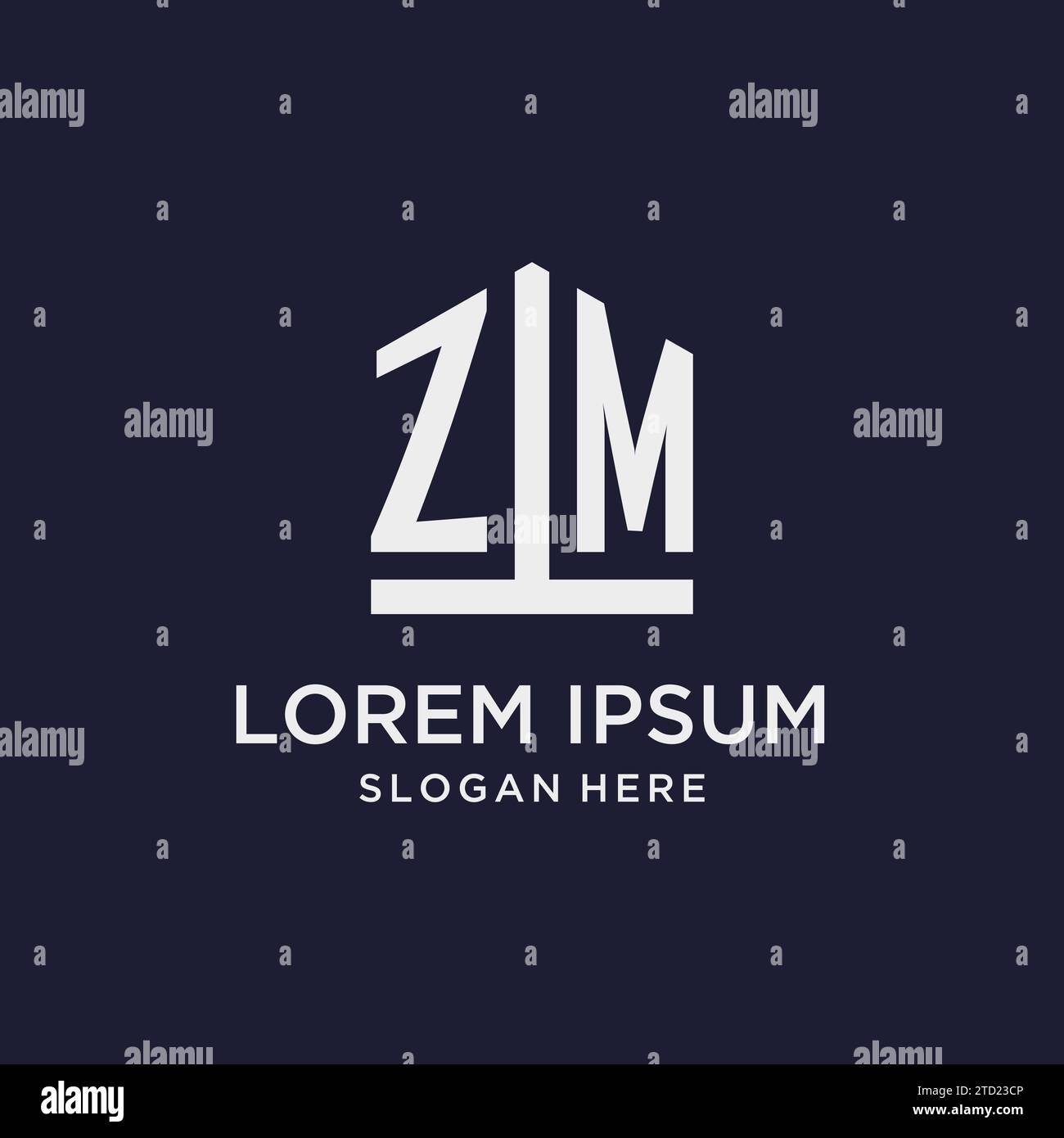 ZM initial monogram logo design with pentagon shape style design ideas Stock Vector Image & Art ...