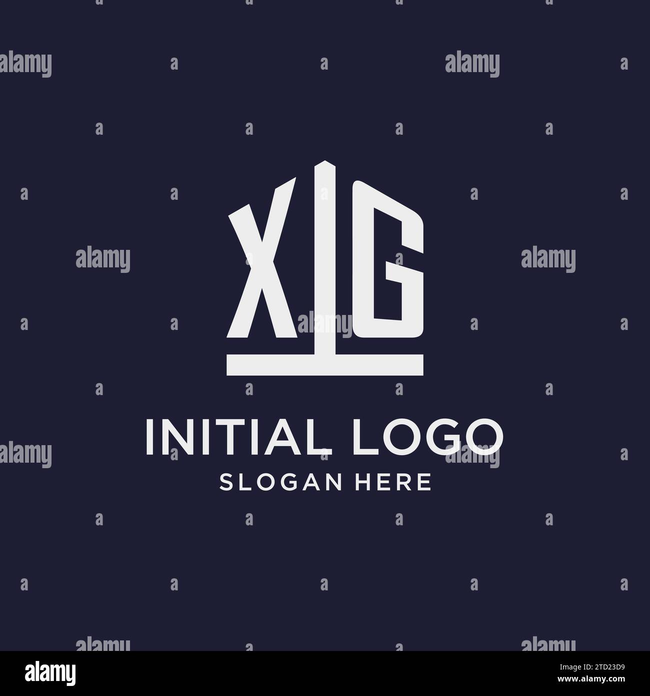 XG initial monogram logo design with pentagon shape style design ideas Stock Vector Image & Art ...