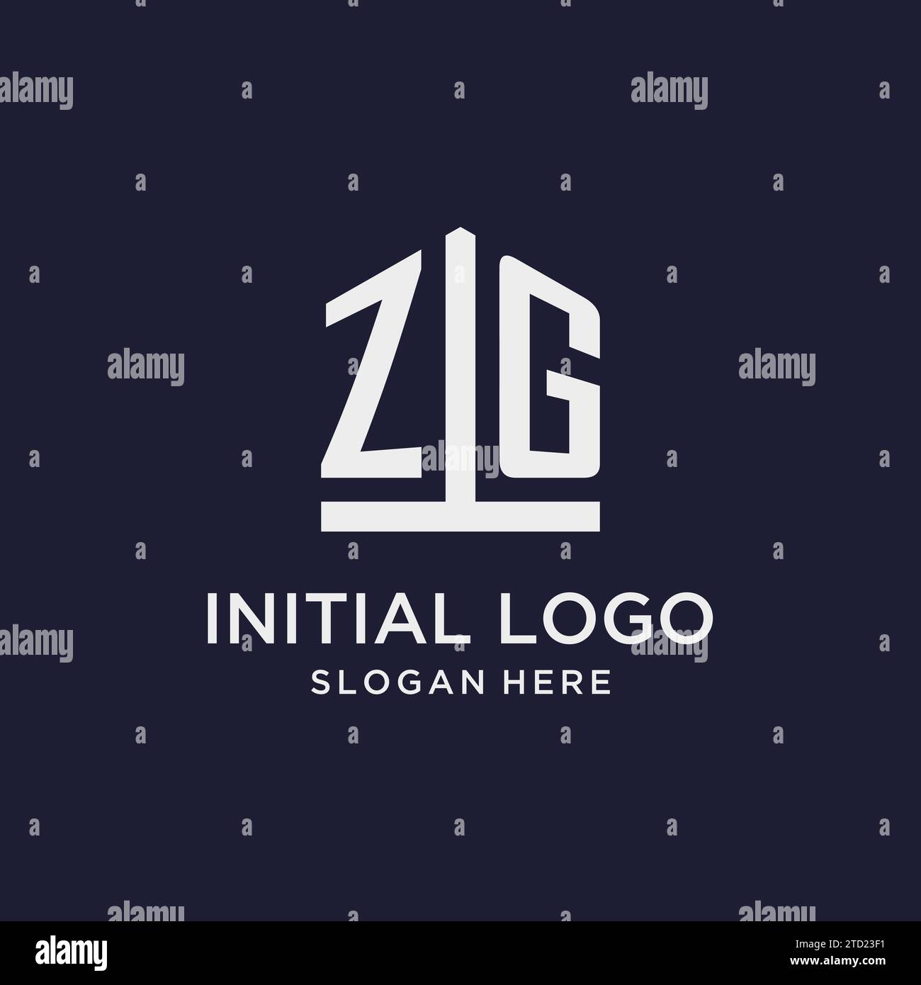 ZG initial monogram logo design with pentagon shape style design ideas Stock Vector Image & Art ...
