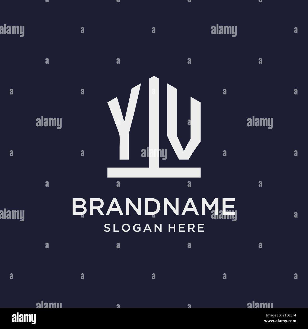 YV initial monogram logo design with pentagon shape style design ideas ...