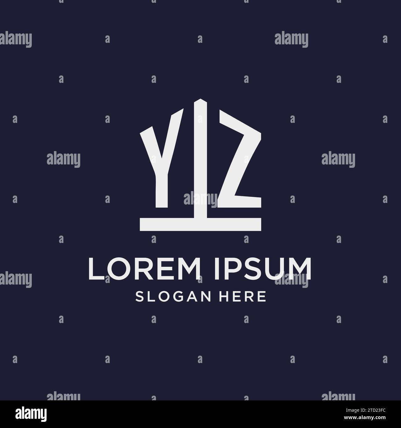 YZ initial monogram logo design with pentagon shape style design ideas Stock Vector Image & Art ...