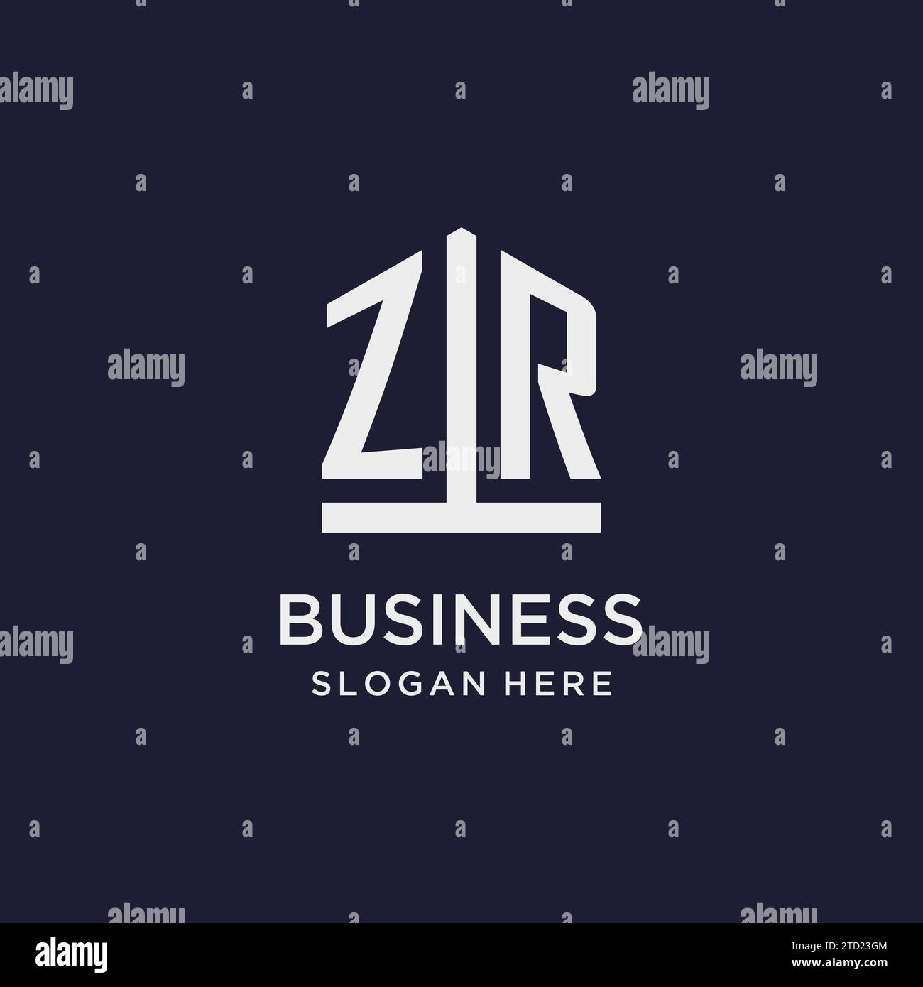 ZR initial monogram logo design with pentagon shape style design ideas Stock Vector Image & Art ...