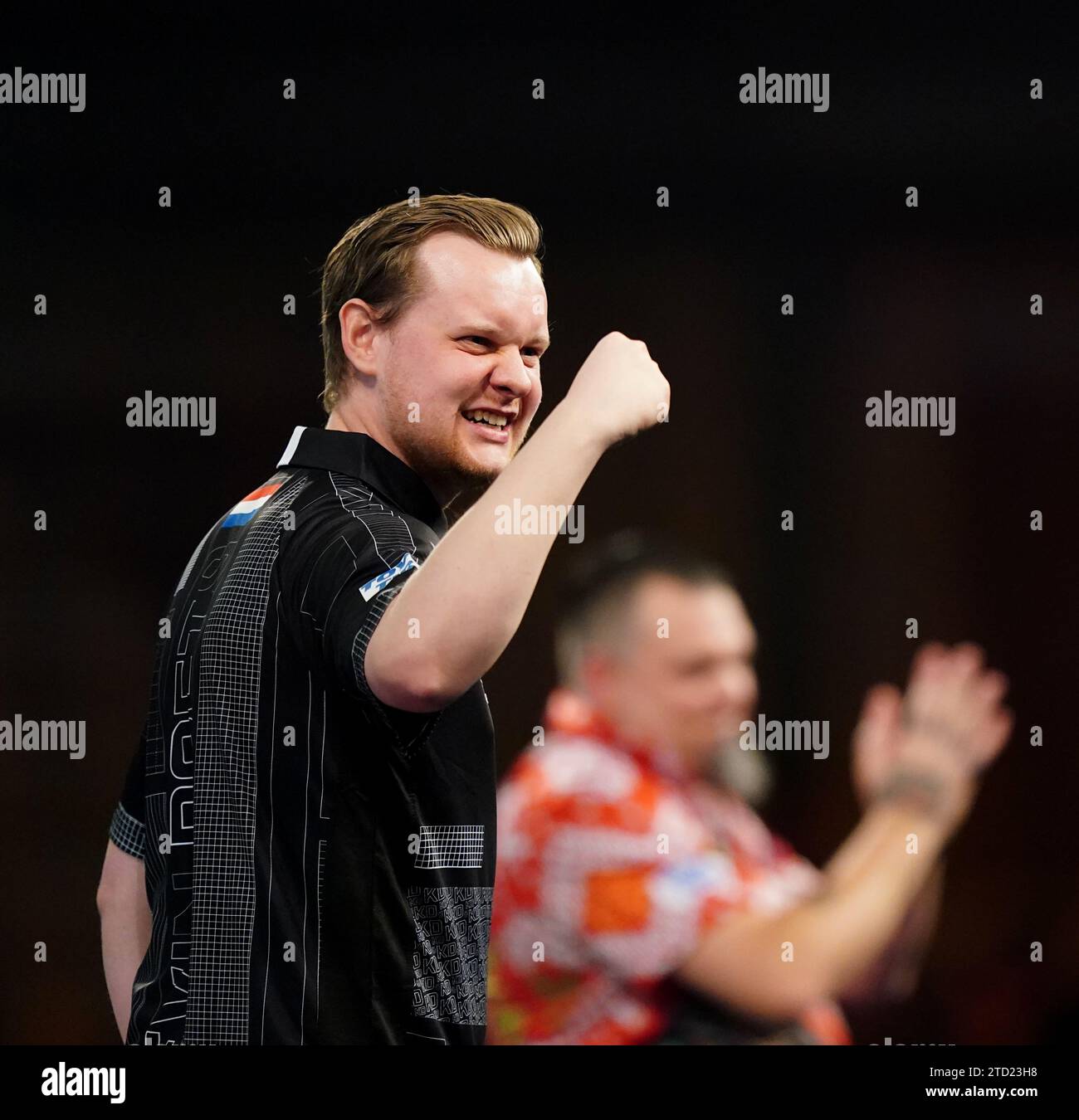 Kevin Doets celebrates after playing Stowe Buntz (not pictured) on day ...